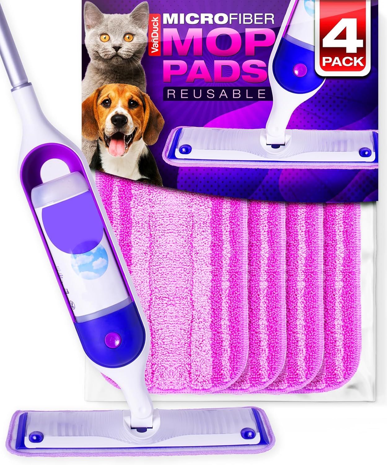 Amazon.com: VanDuck Reusable Mop Pads Compatible with Swiffer PowerMop ...