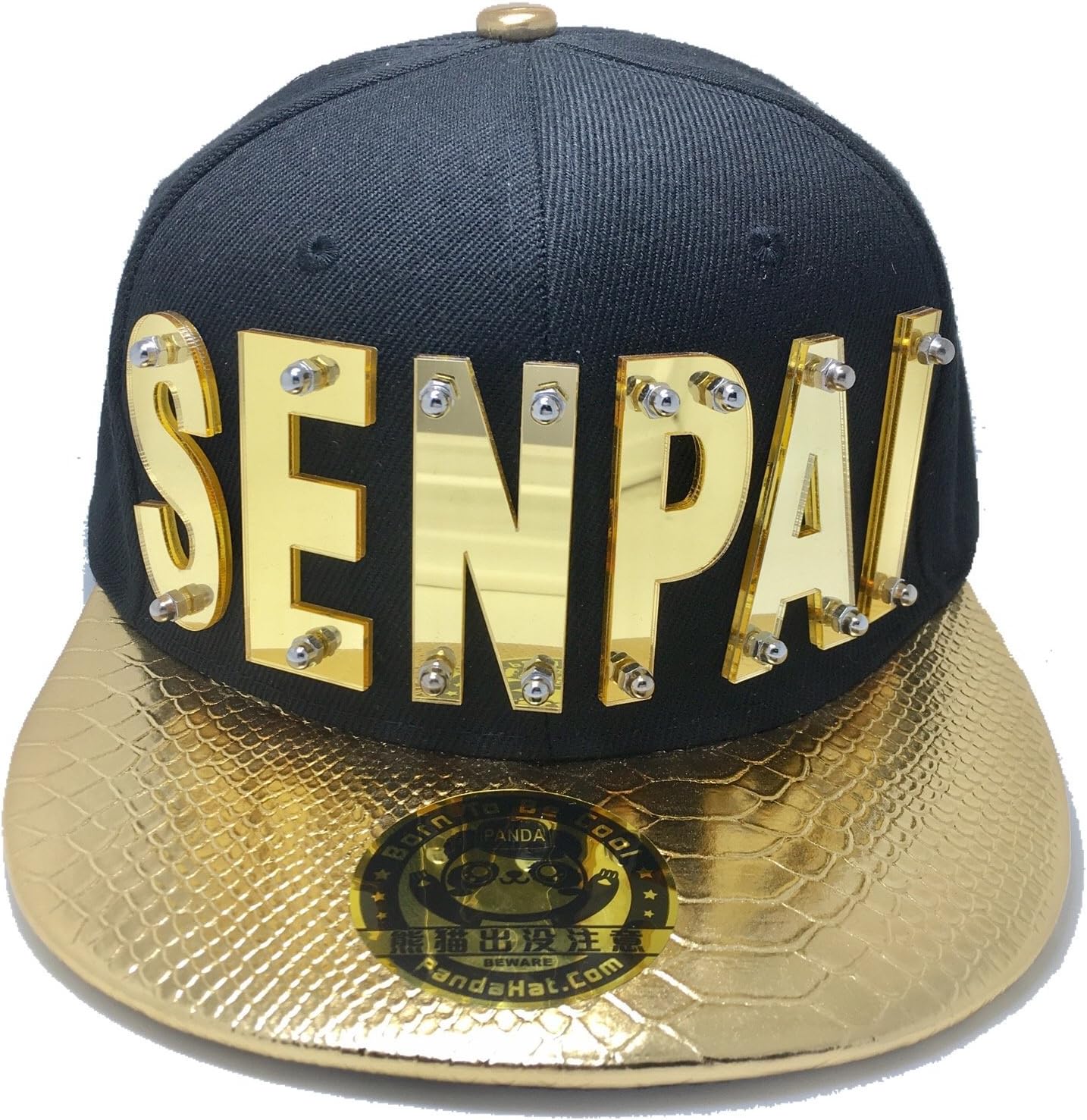 Amazon.com: Senpai HAT in Black with Gold Brim : Clothing, Shoes & Jewelry