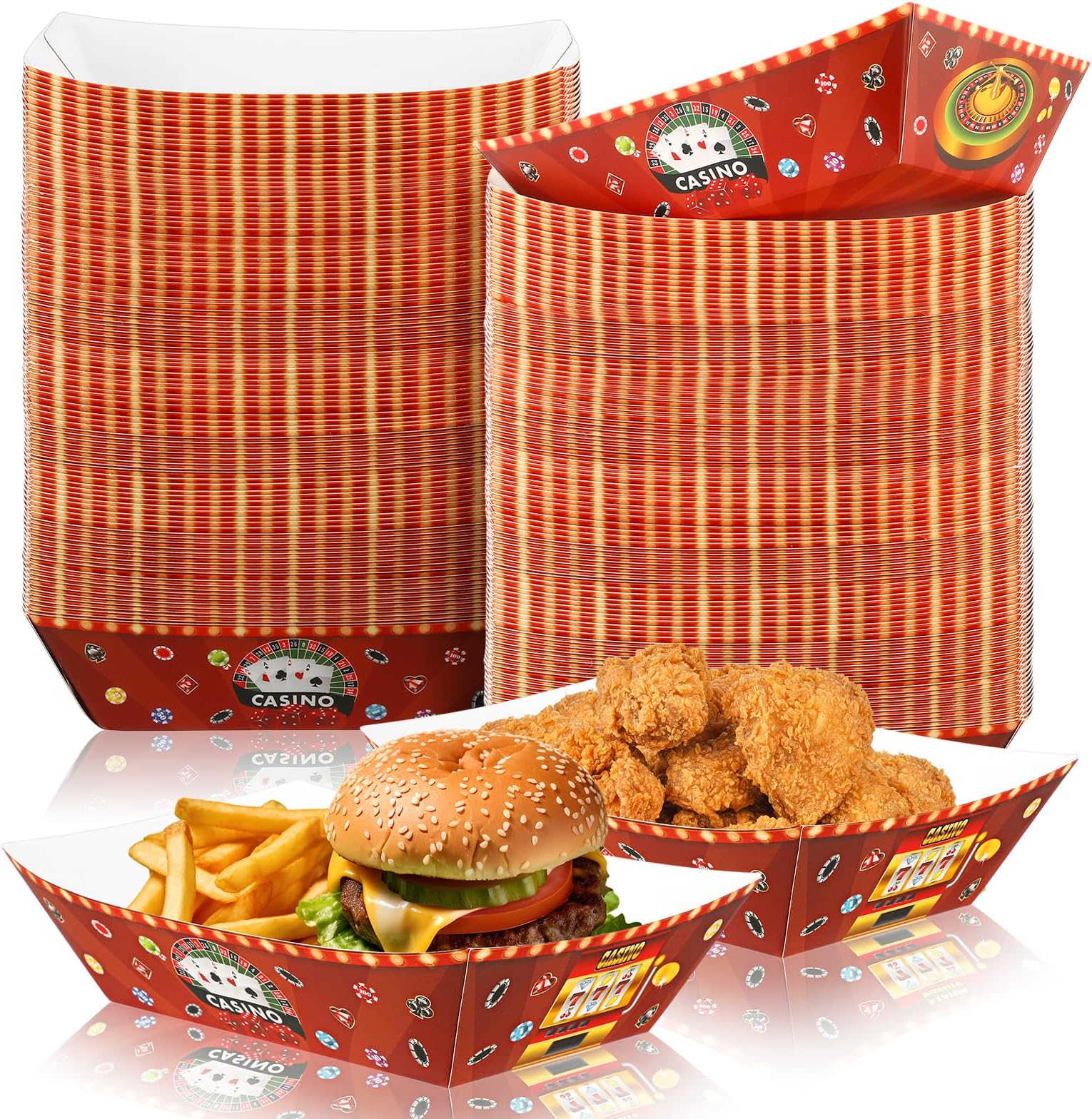 Amazon.com: 40 Pcs Frozen Party Decorations, Frozen Paper Food Trays ...