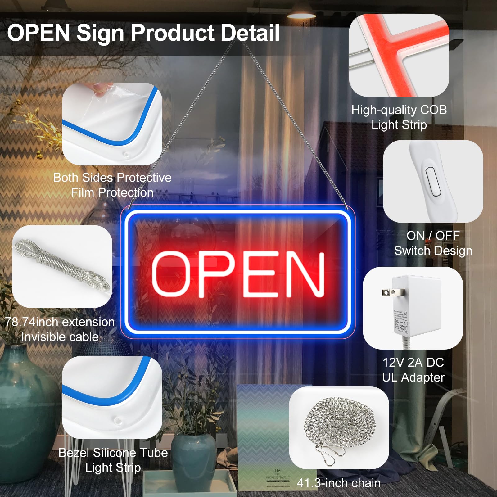 Snapklik.com : 22.8"x 11.8" Ultra Bright 12V Neon Open Sign For ...