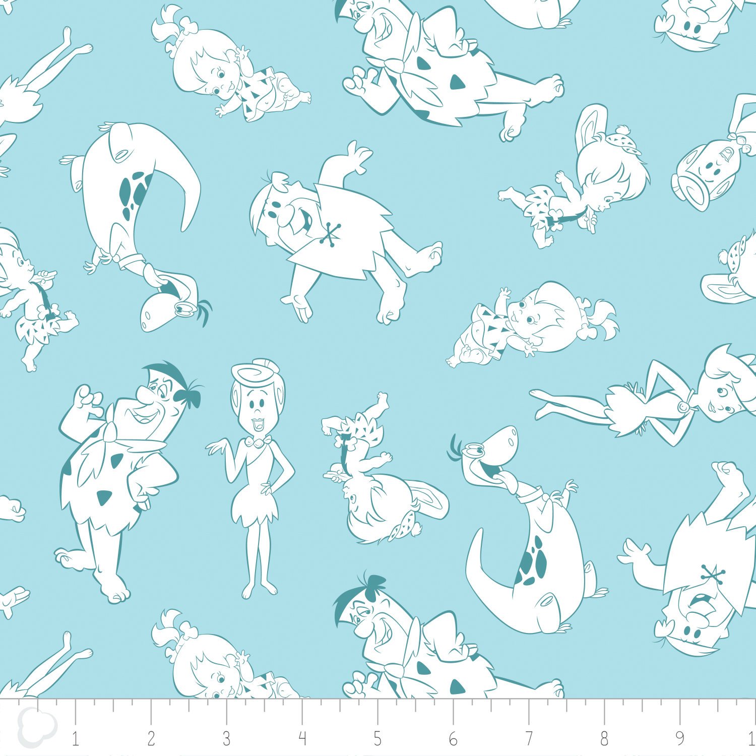 Amazon.com: Flintstones Tonal Characters in Light Blue Premium Quality ...