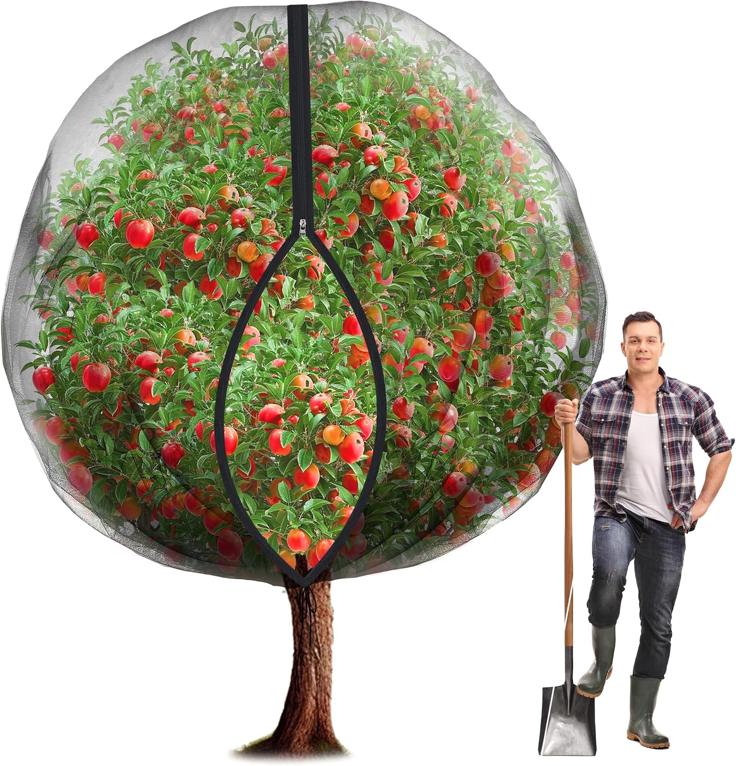 Amazon.com : 10.8 x 9.8 Ft Black Large Fruit Tree Netting with Zipper ...