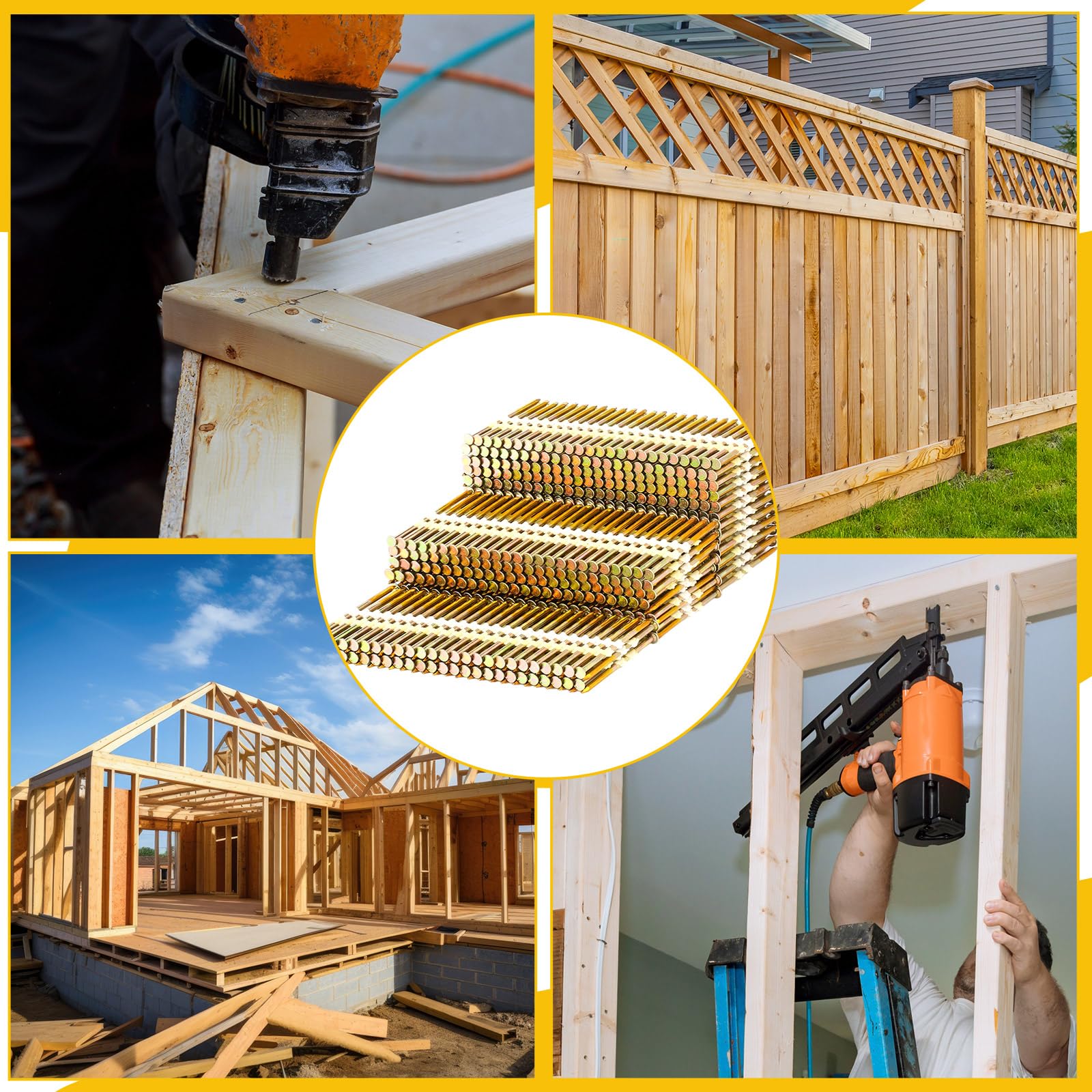 Snapklik.com : 1000 Per Box 3 X 0.131 Inch Framing Nails 21 EG Degree ...
