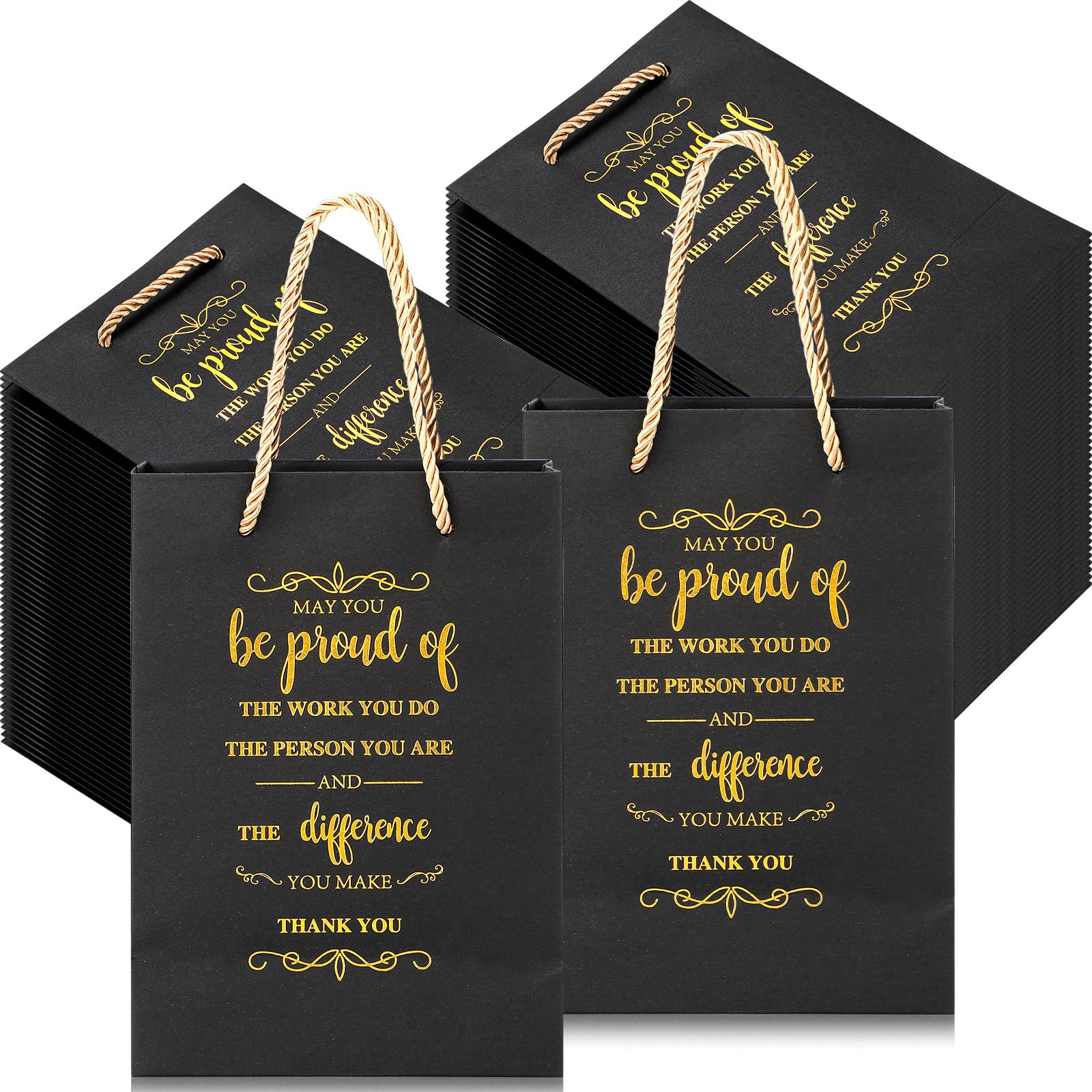 Amazon.com: Fulmoon 100 Pcs Thank You Gifts Bags Bulk Employee ...