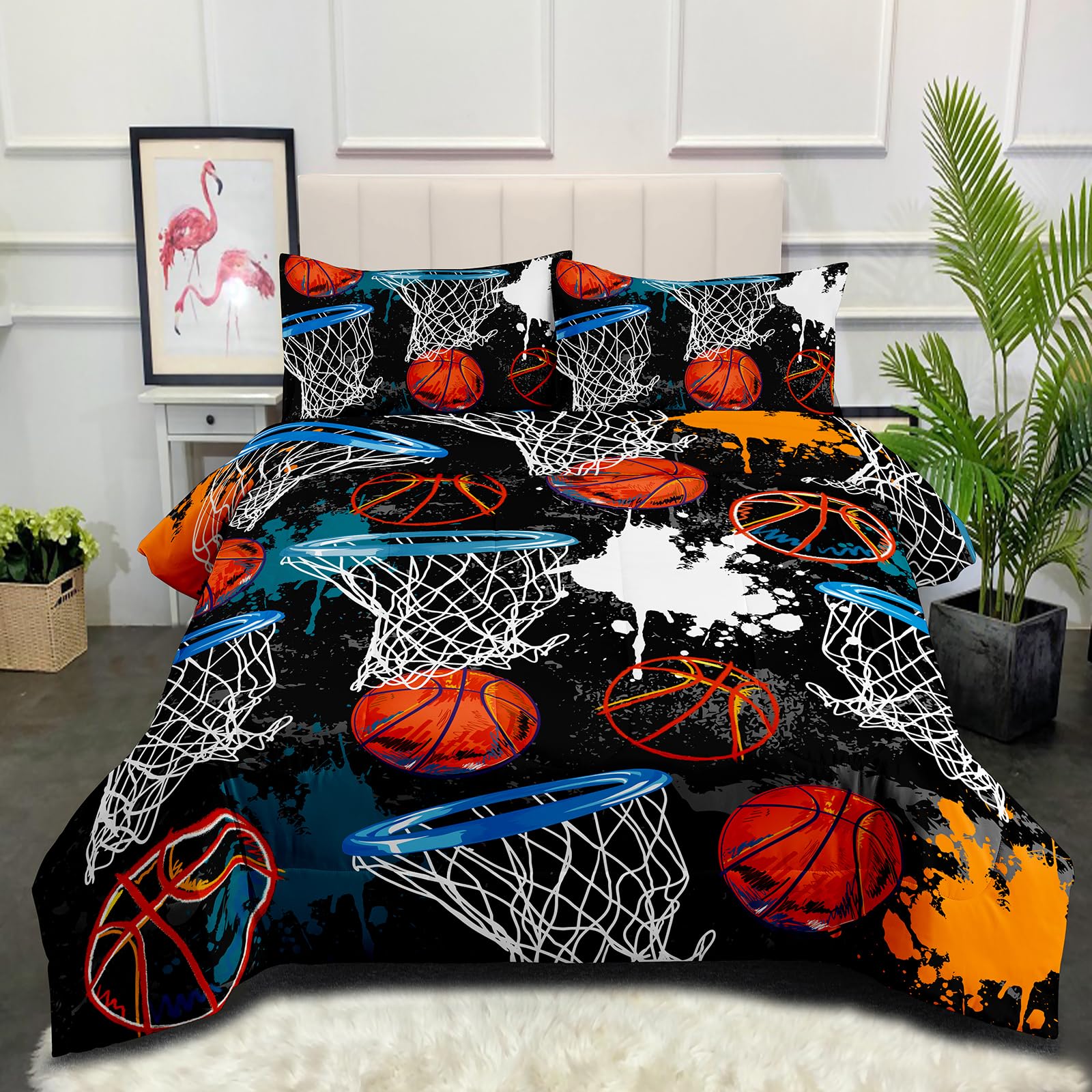 Amazon.com: TiuZelf Basketball Comforter Full Size for Boys, Toddler ...