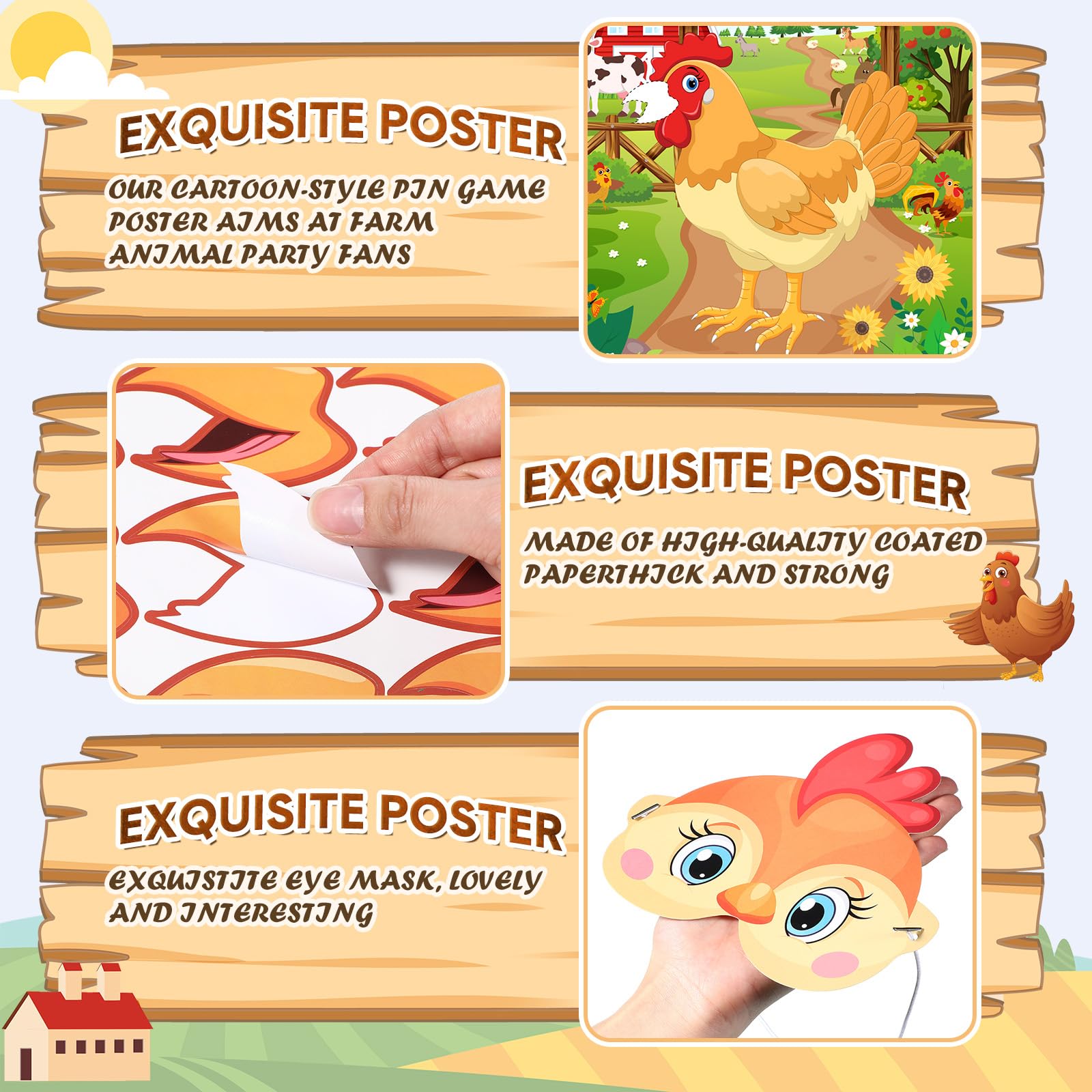Snapklik.com : Faccito Farm Animal Games Pin The Beak On The Chicken ...