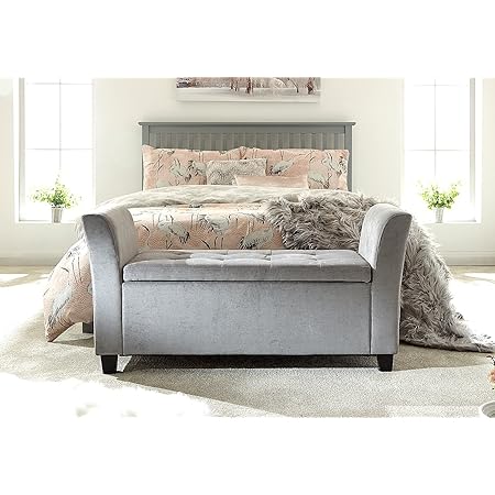 GFW Verona Upholstered Window Seat With Storage, Ottoman Padded Storage ...