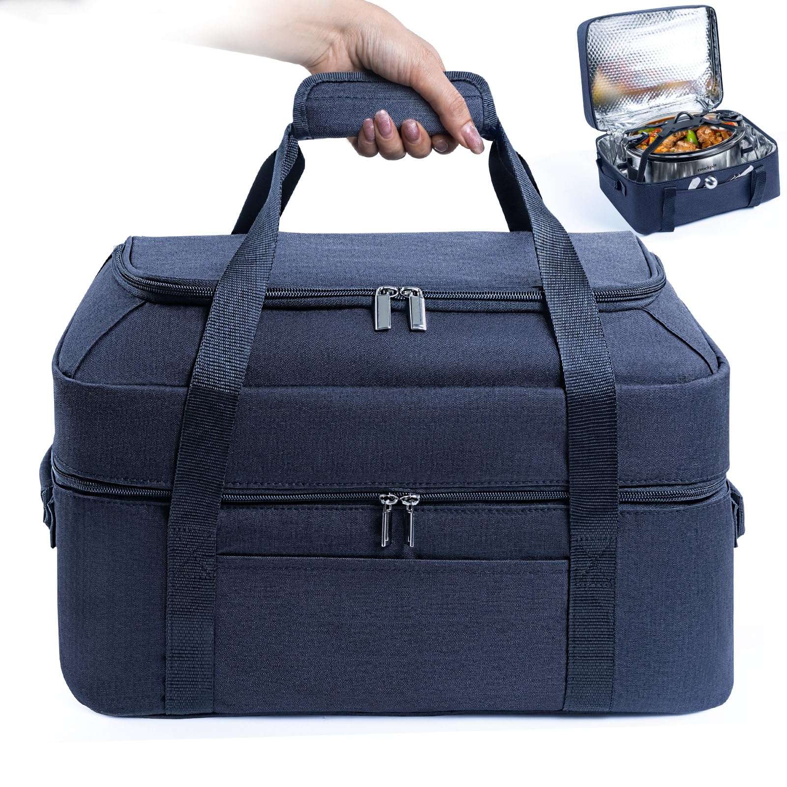 Amazon.com: BAGSPRITE Double-Layer Slow Cooker Carrying Bag for 6-8 ...