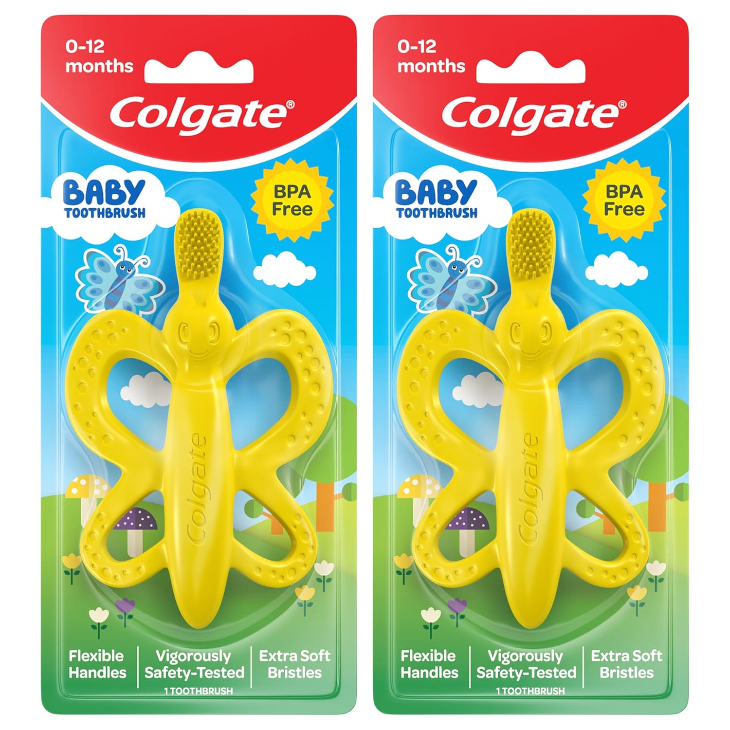 Amazon.com: Colgate Baby Toothbrush and Teether, Bpa Free, 2 Count ...