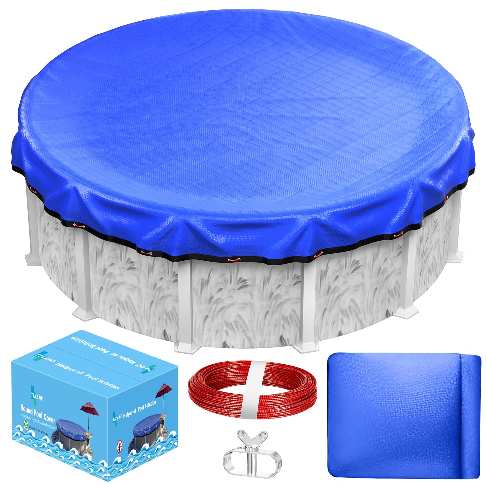 Amazon.com : 24FT Round Winter Pool Cover 420D Extra Thick Above Ground ...