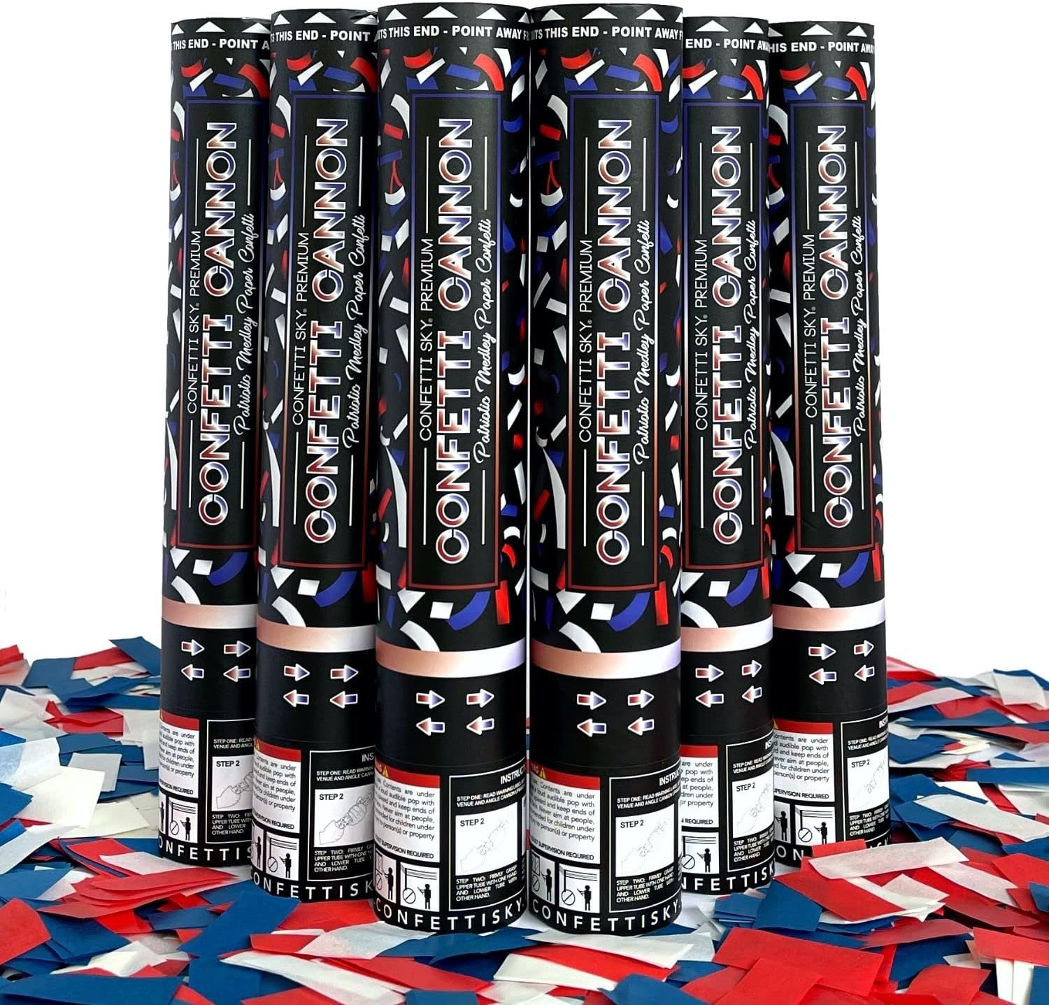 Amazon.com: Amscan Patriotic Confetti Poppers, 6 4/5" x 4 1/2 ...