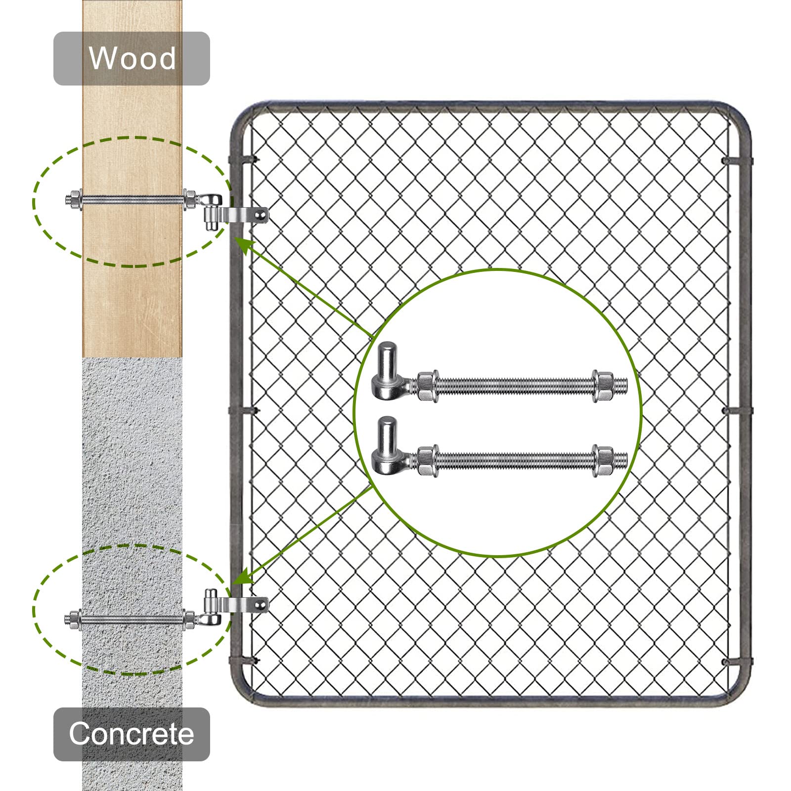 Snapklik.com : J Bolt Gate Hinge, 304 Stainless Steel Farm Gate Hinges ...
