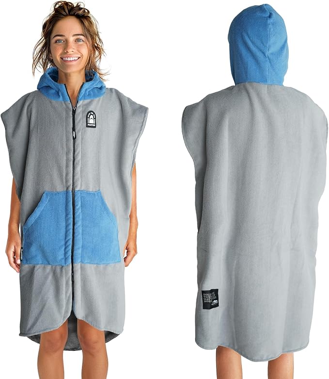 Amazon.com: Pilotfish Surf Poncho Hooded Changing Robe, Soft Cover-Up ...