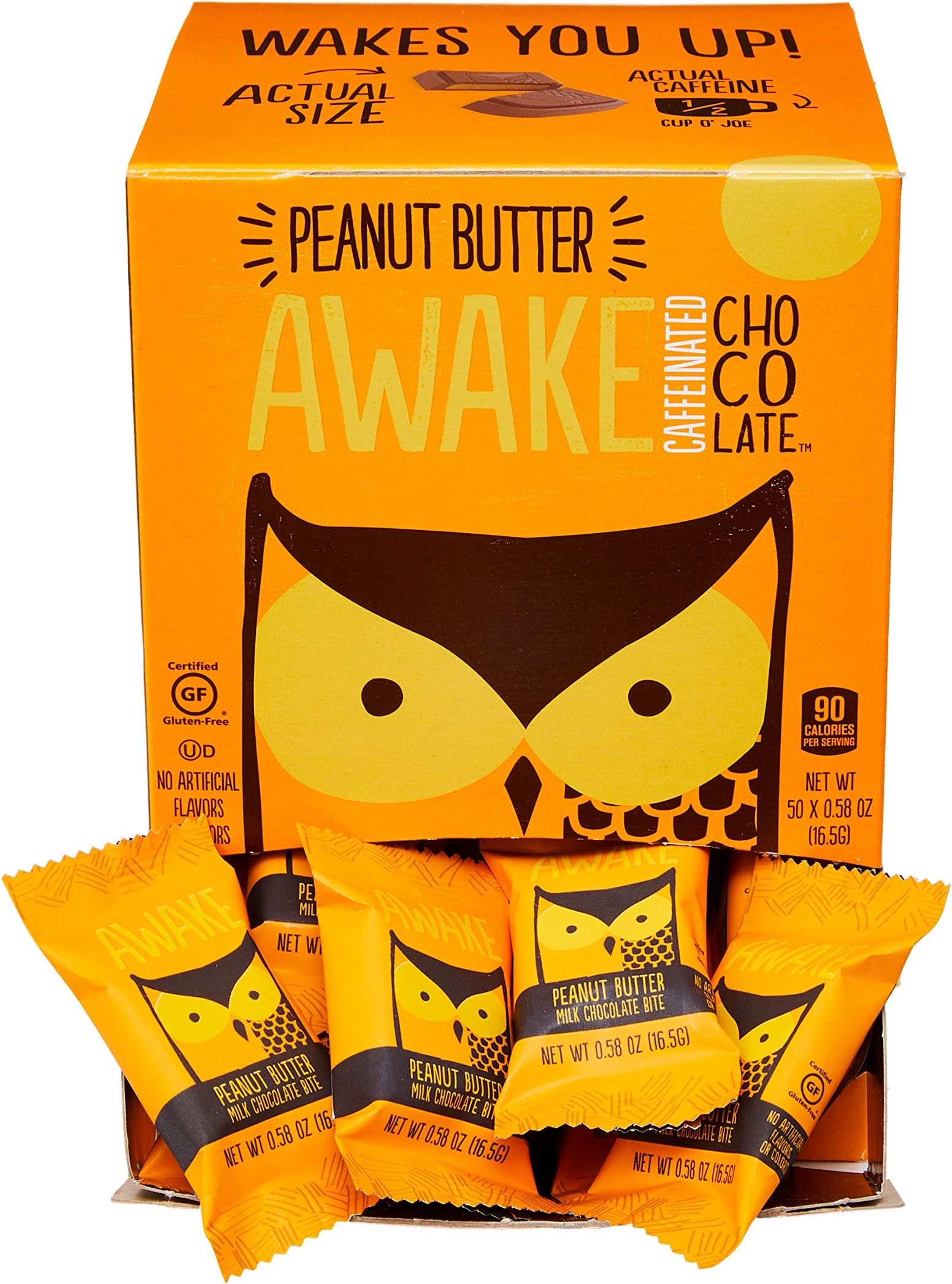 Amazon.com : AWAKE Caffeinated Chocolate Bites, Peanut Butter Chocolate ...