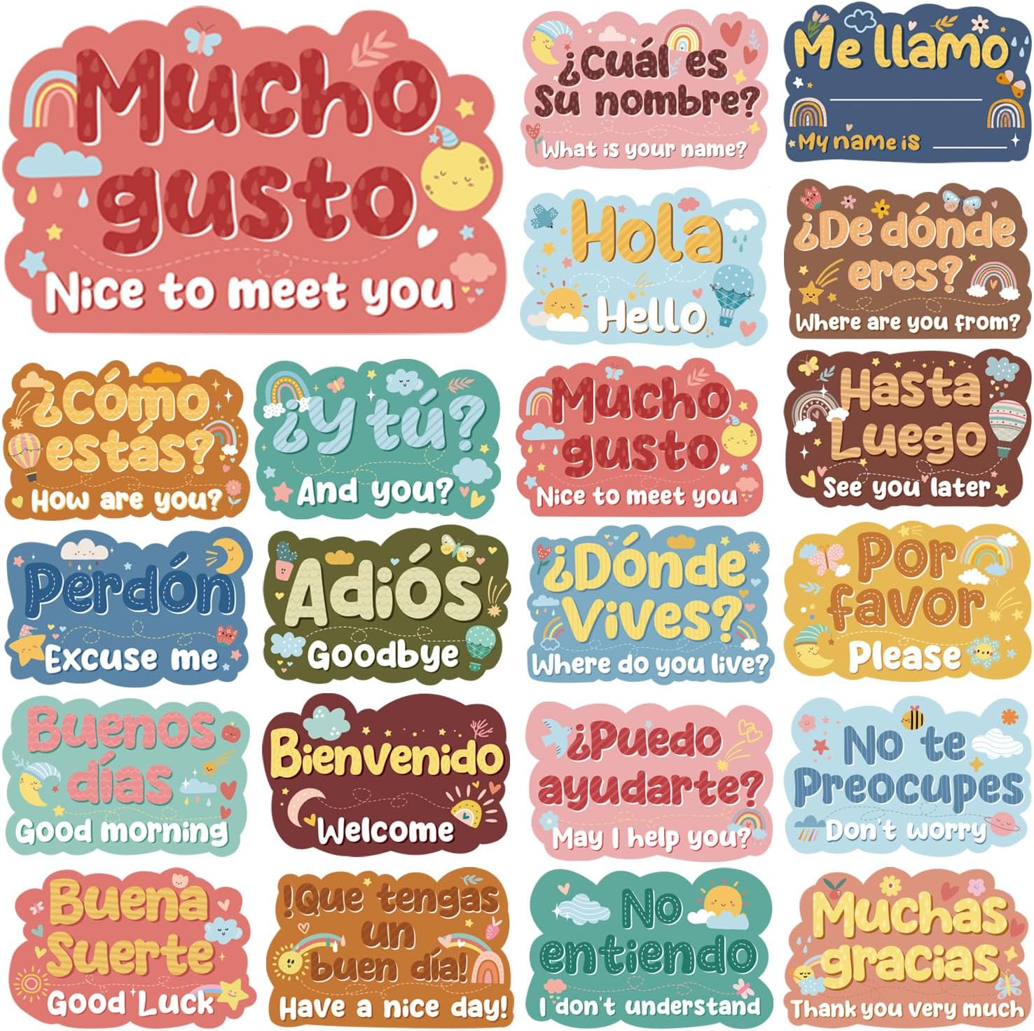 Amazon.com: Fun Express Color Your Own “All About Me” Spanish Posters ...
