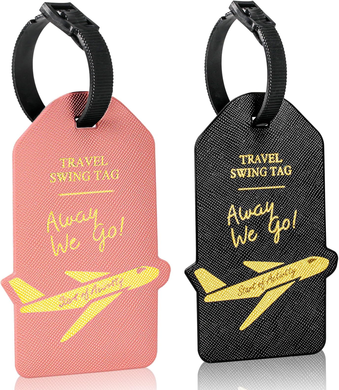 Alyvisun 2Pcs Luggage Tags, PU Suitcase Tags Baggage Labels Luggage Labels for Suitcases with ...