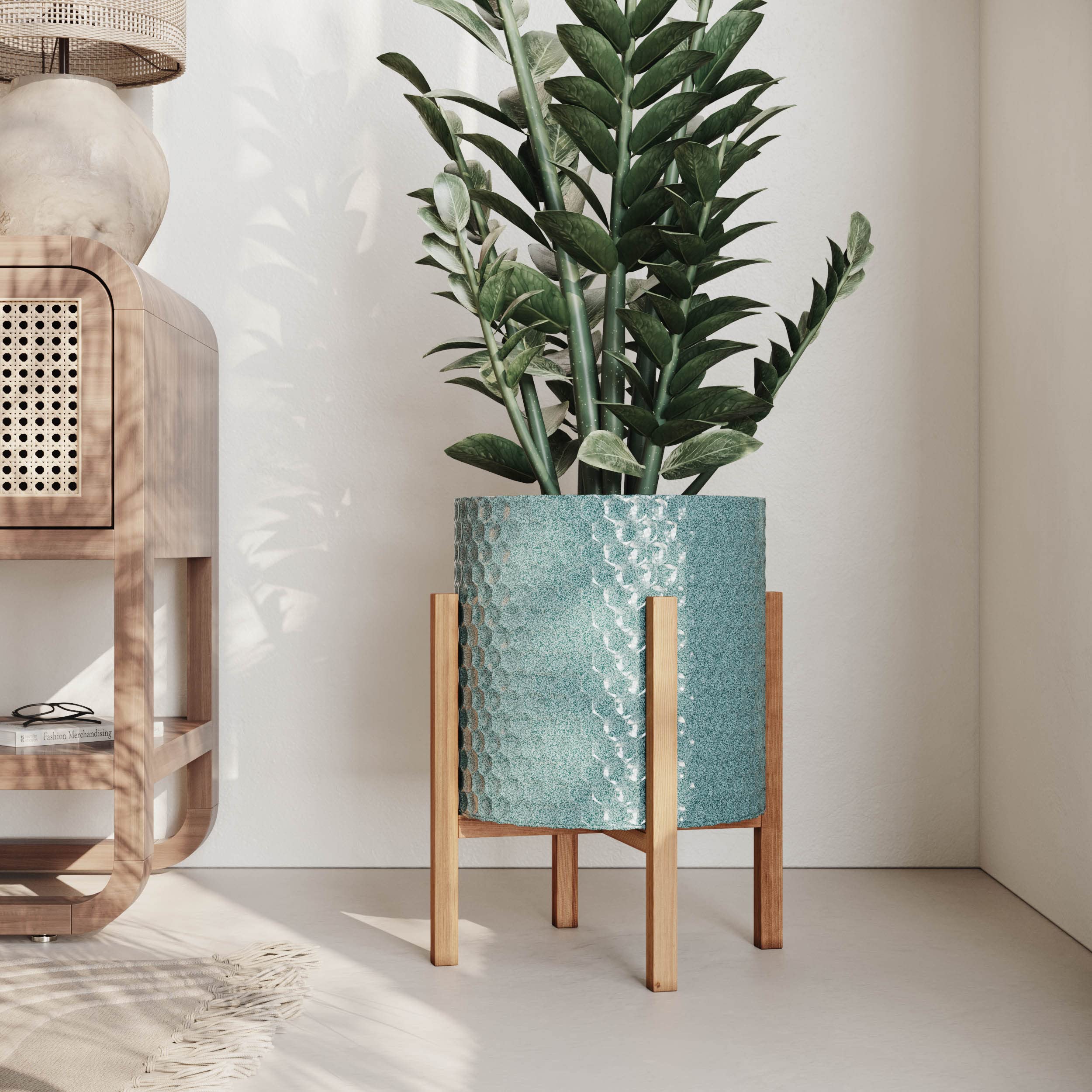 Metal And Wood Indoor Planters Square Planter | Rustic Steel