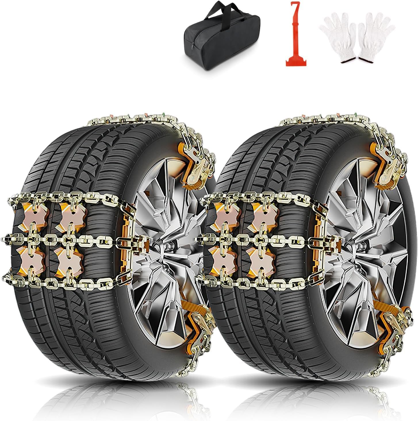 Amazon.com: Snow Chains, Emergency Anti-Skid Tire Chains for SUV, Cars, Sedan, Pickup Trucks ...