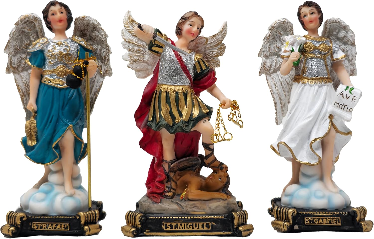 Amazon.com: 3 Archangels Gabriel, Raphael, Michael religious statue 6 ...