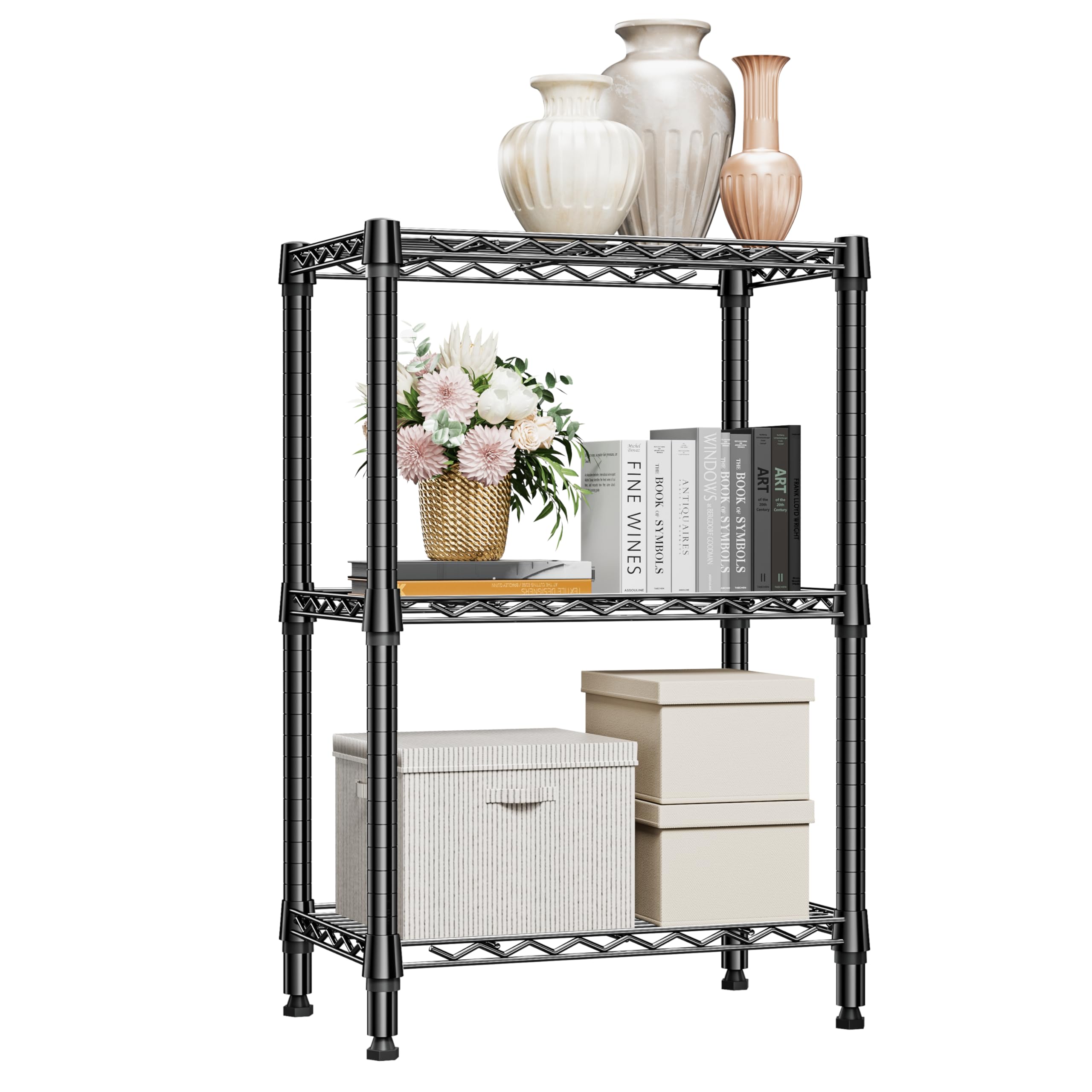 Amazon.com: MZG 750 lbs 3 Tier Shelf Metal Storage Shelves Shelving ...
