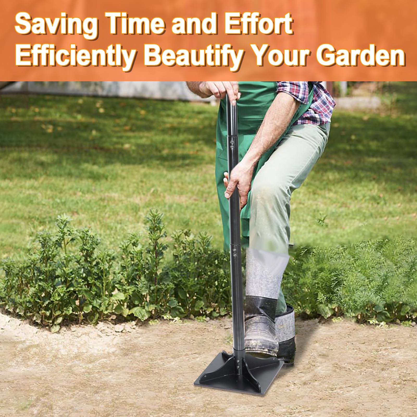 Snapklik.com : Heavy-Duty Steel Tamper, 8x8 Inch Laborsaving Ergonomic ...