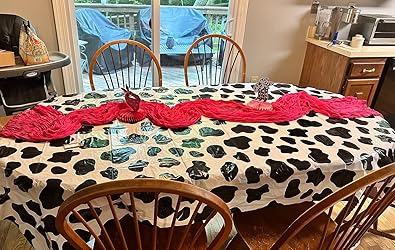 Amazon.com: 2 Pcs Cow Print Tablecloth Cow Plastic Table Cover 87 x 51 ...