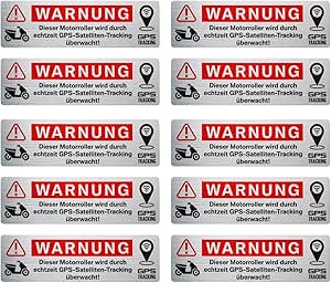 BIKE-label Anti-Theft Stickers Pack of 10 Elegant GPS Alarm Stickers ...