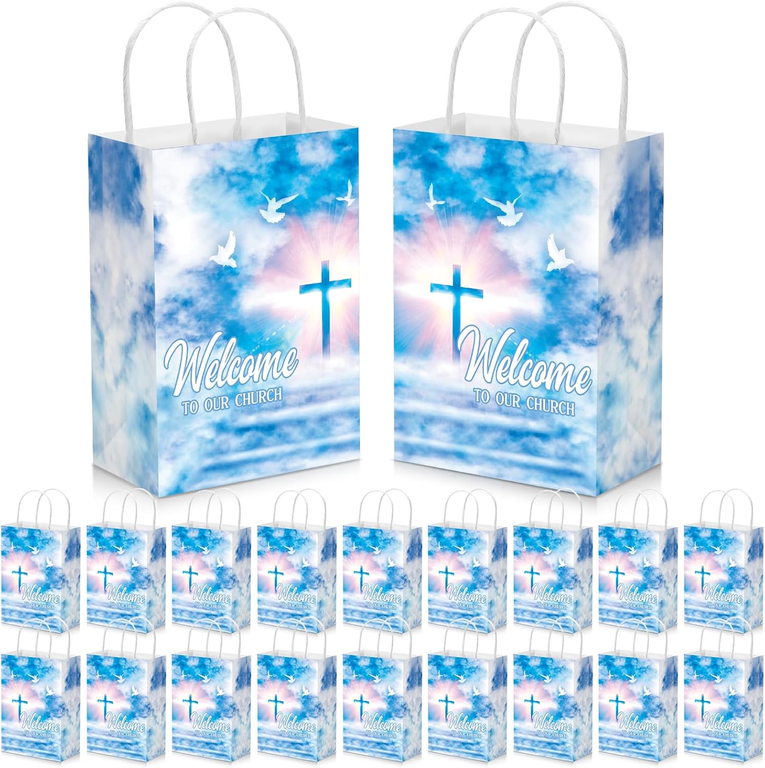 Amazon.com: Chuangdi 50 Pcs Church Welcome Bags 5.91 x 3.15 x 8.27 ...