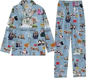 Gilmore-Girls Pajamas Set, Stars Hollow Pajamas, Luke’s Dinner Women ...