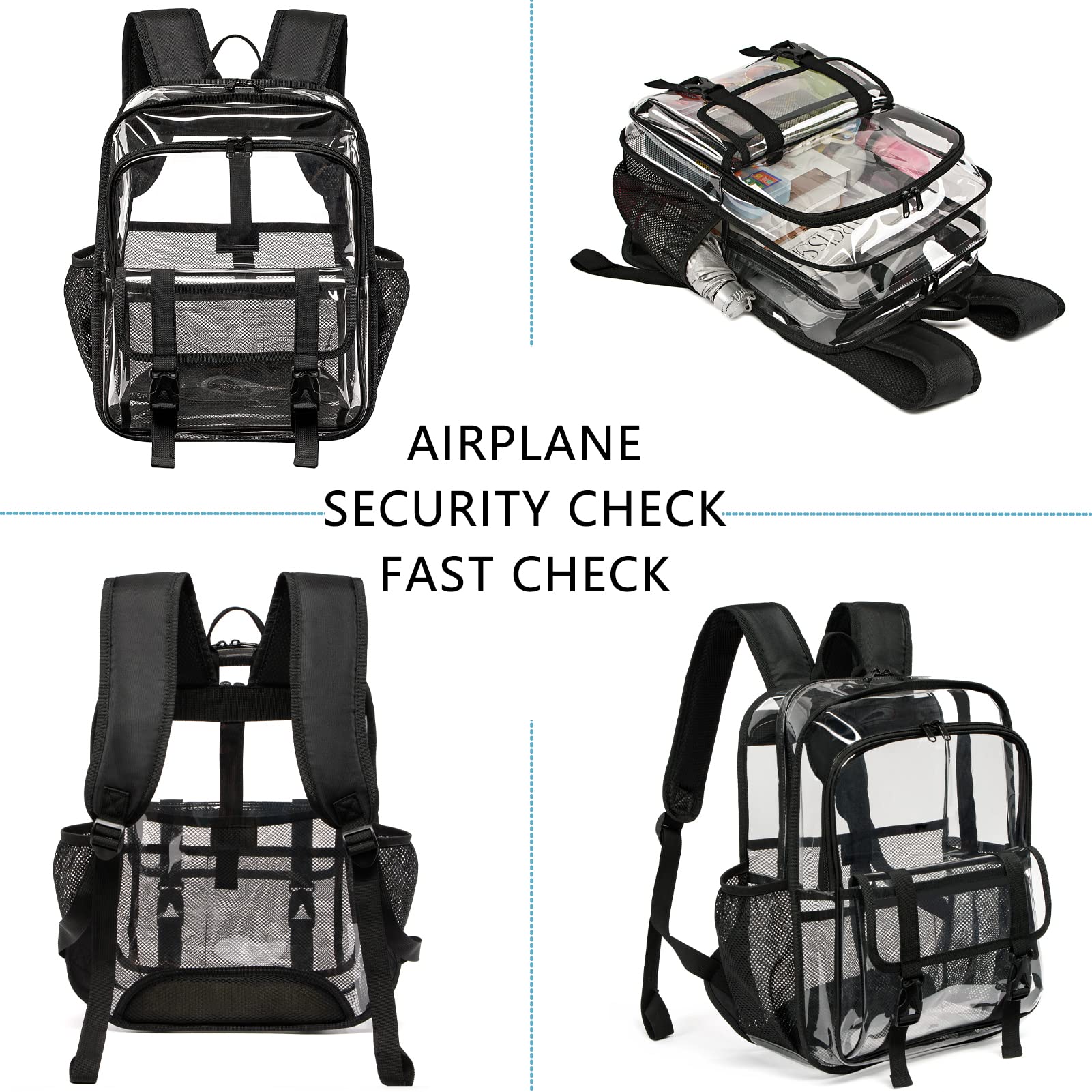 Snapklik.com : KUI WAN Clear Backpack Clear Bag Stadium Approved Heavy ...