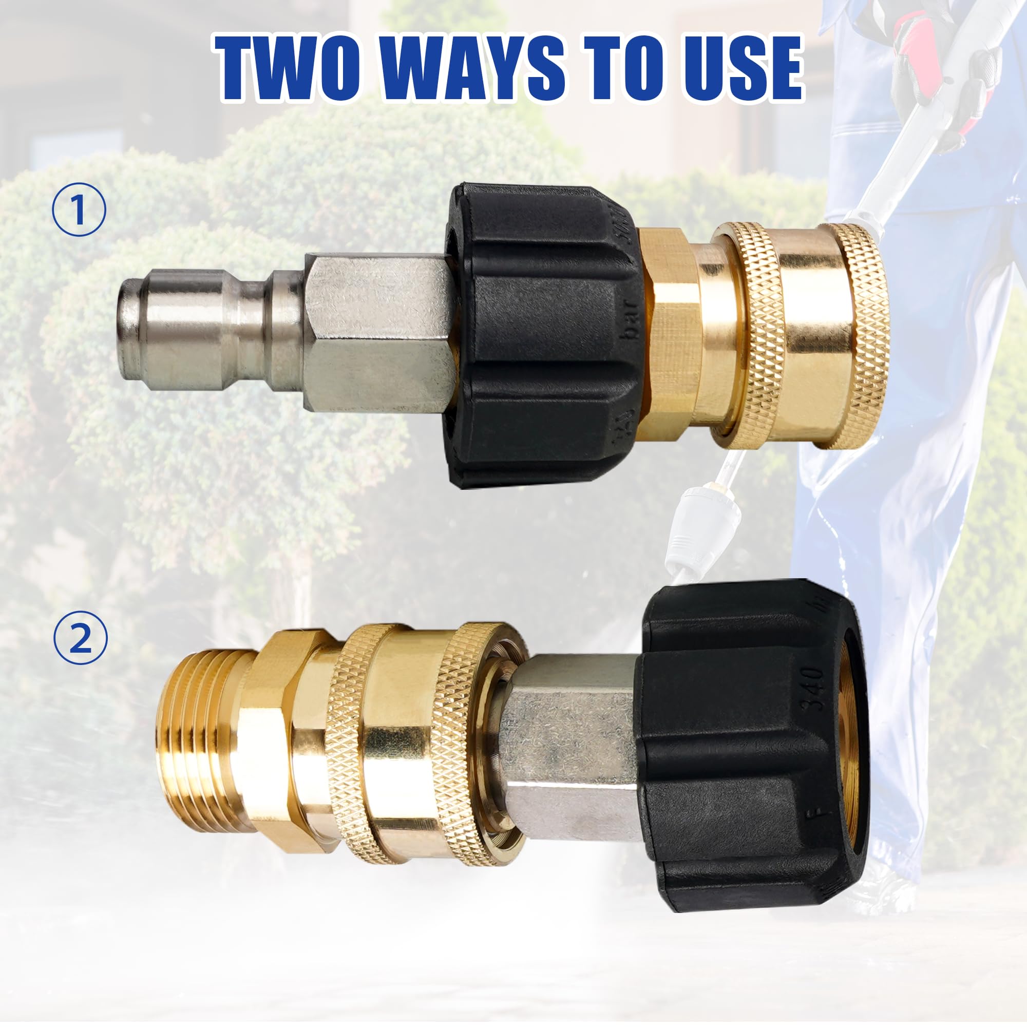 Pressure Washer Gun Adapter Set Hourleey Pressure Washer Gun + Adapter ...