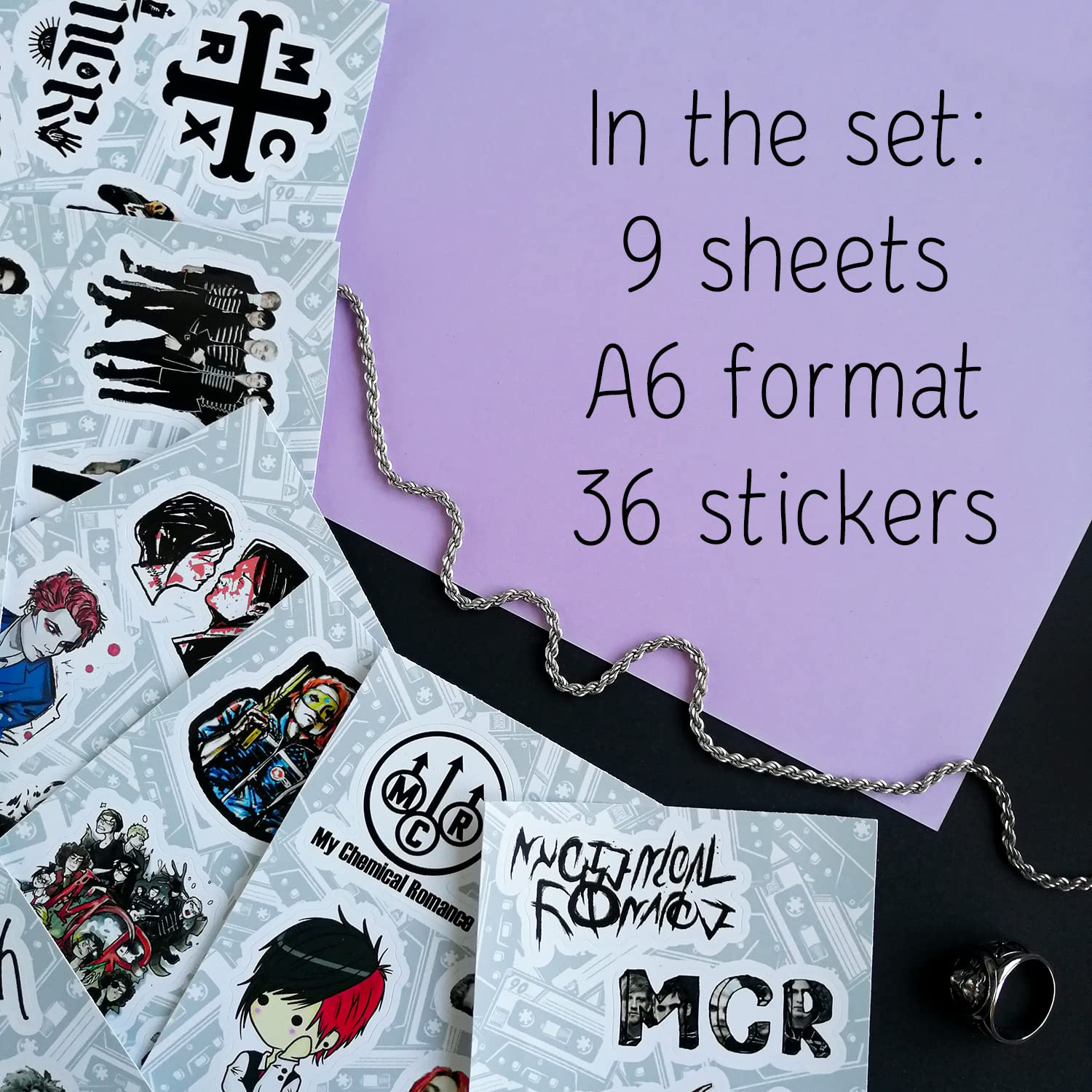 Buy BulbaCraft MCR Rock Band Stickers for Adults, 36 Pieces of Strong ...