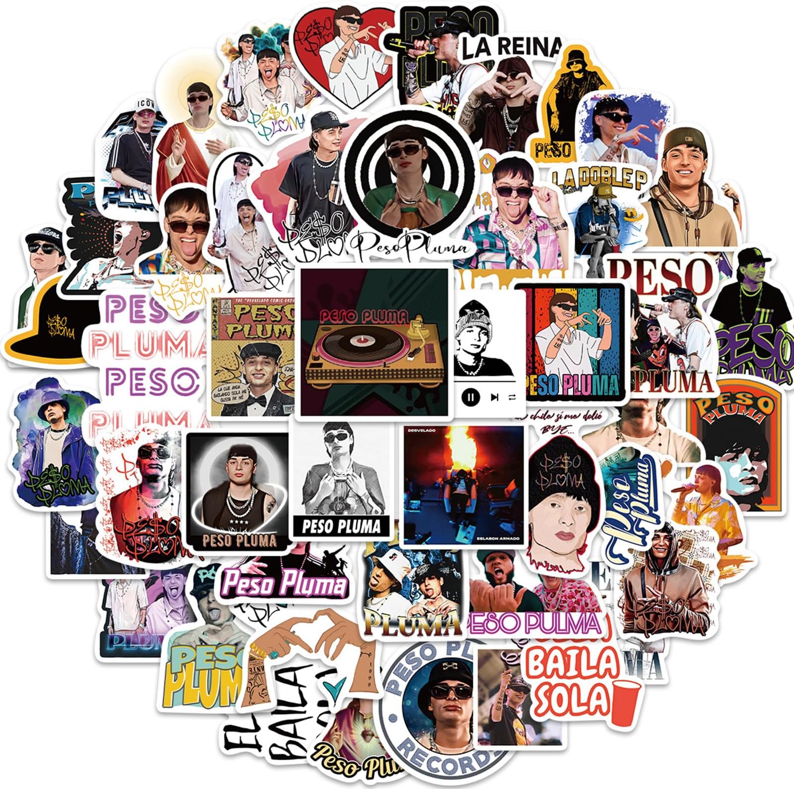 Amazon.com: SHOWSUP 50pcs Mexican Rapper Singer Peso Pluma Stickers for ...
