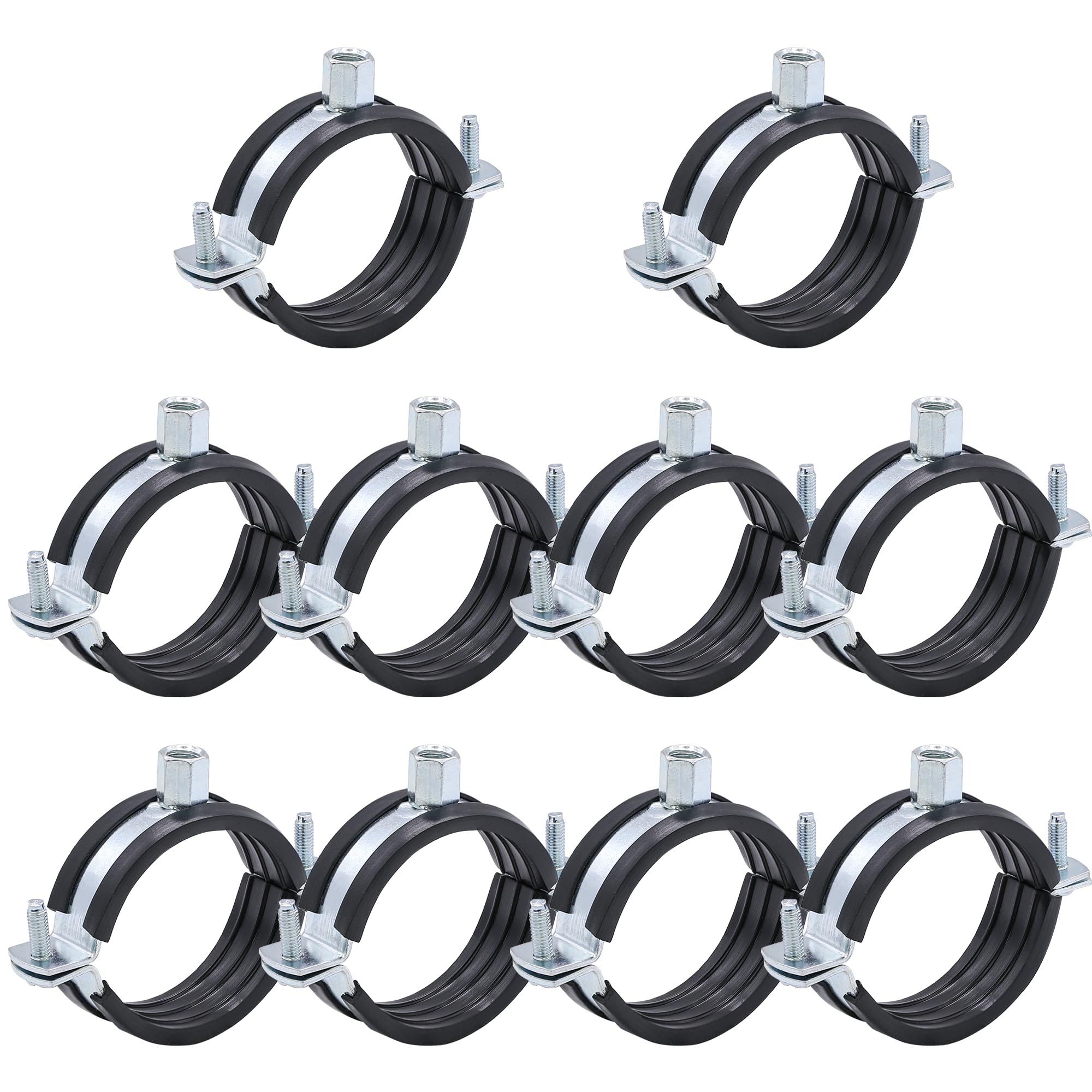 PEROMI 10 PCS Split Ring Pipe Hanger Heavy Duty Adjustable Pipe Bracket ...