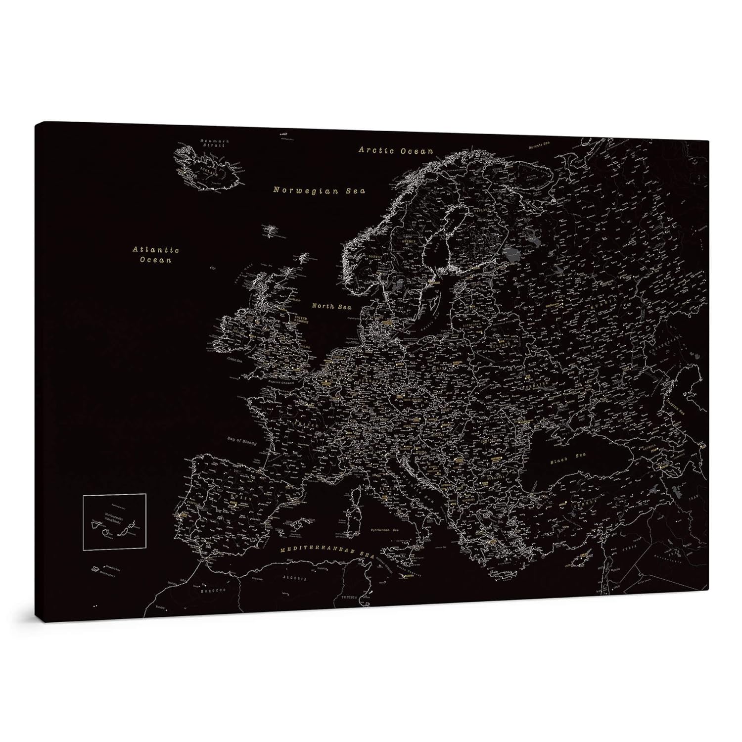 Amazon.com: Push Pin Europe Map - Detailed Map of Europe with Pins ...