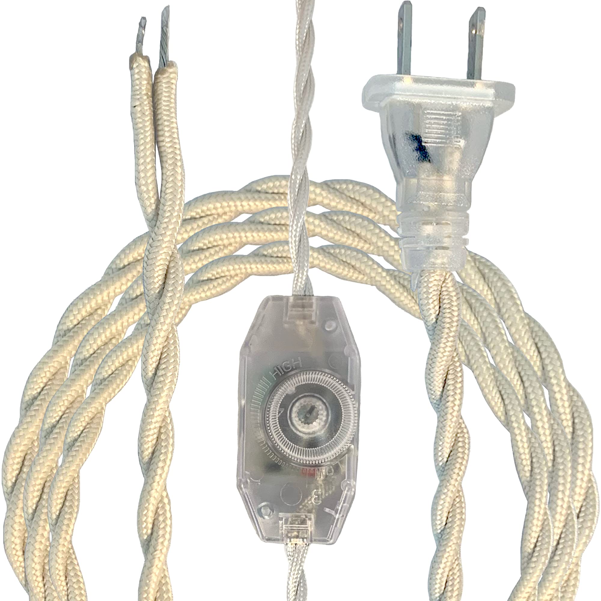 Royal Designs, Inc. 8Ft Twisted Rayon Lamp Cord with NEMA-15P Plug ...