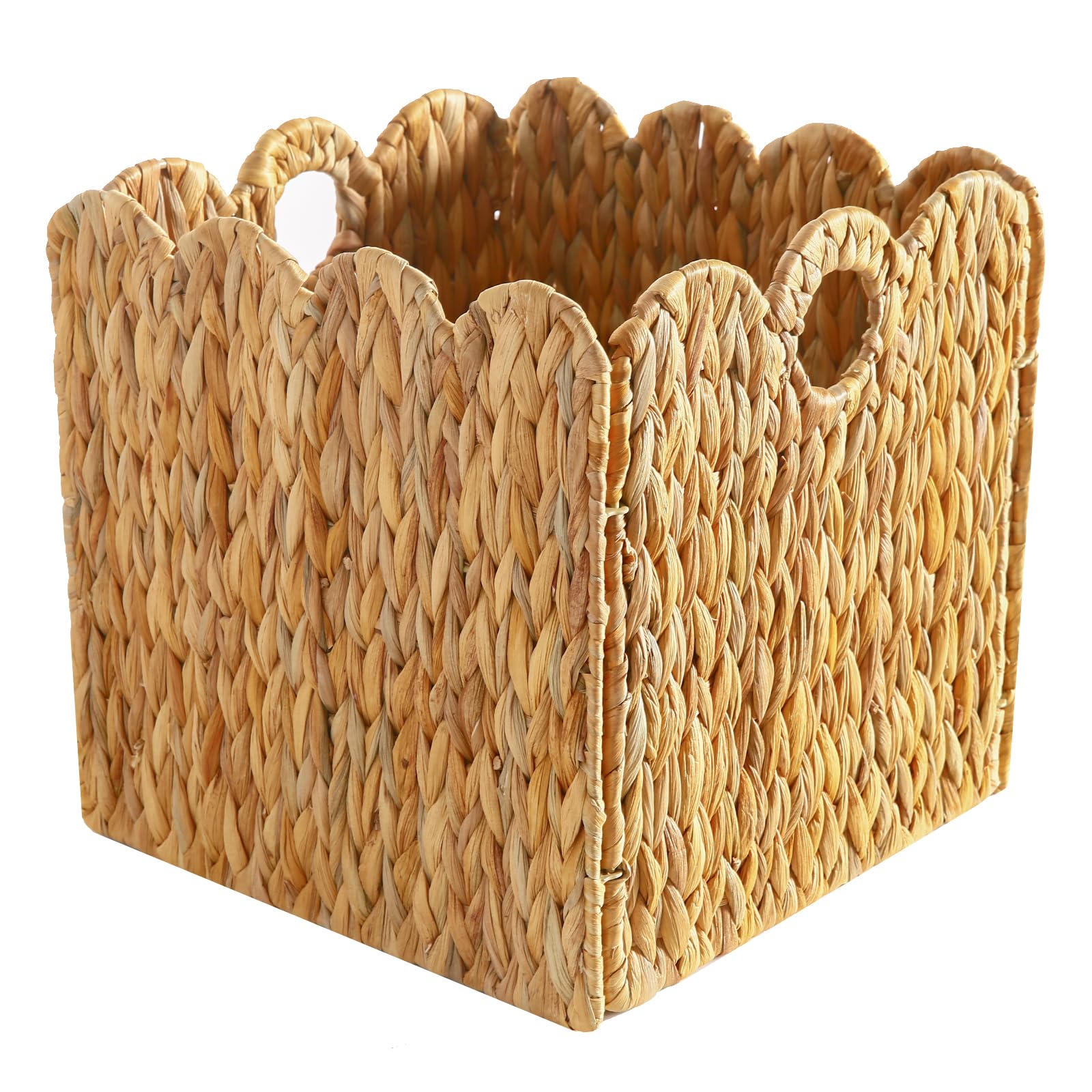 Snapklik.com : Scalloped Wicker Storage Cubes Basket, Heavy Duty Paper ...