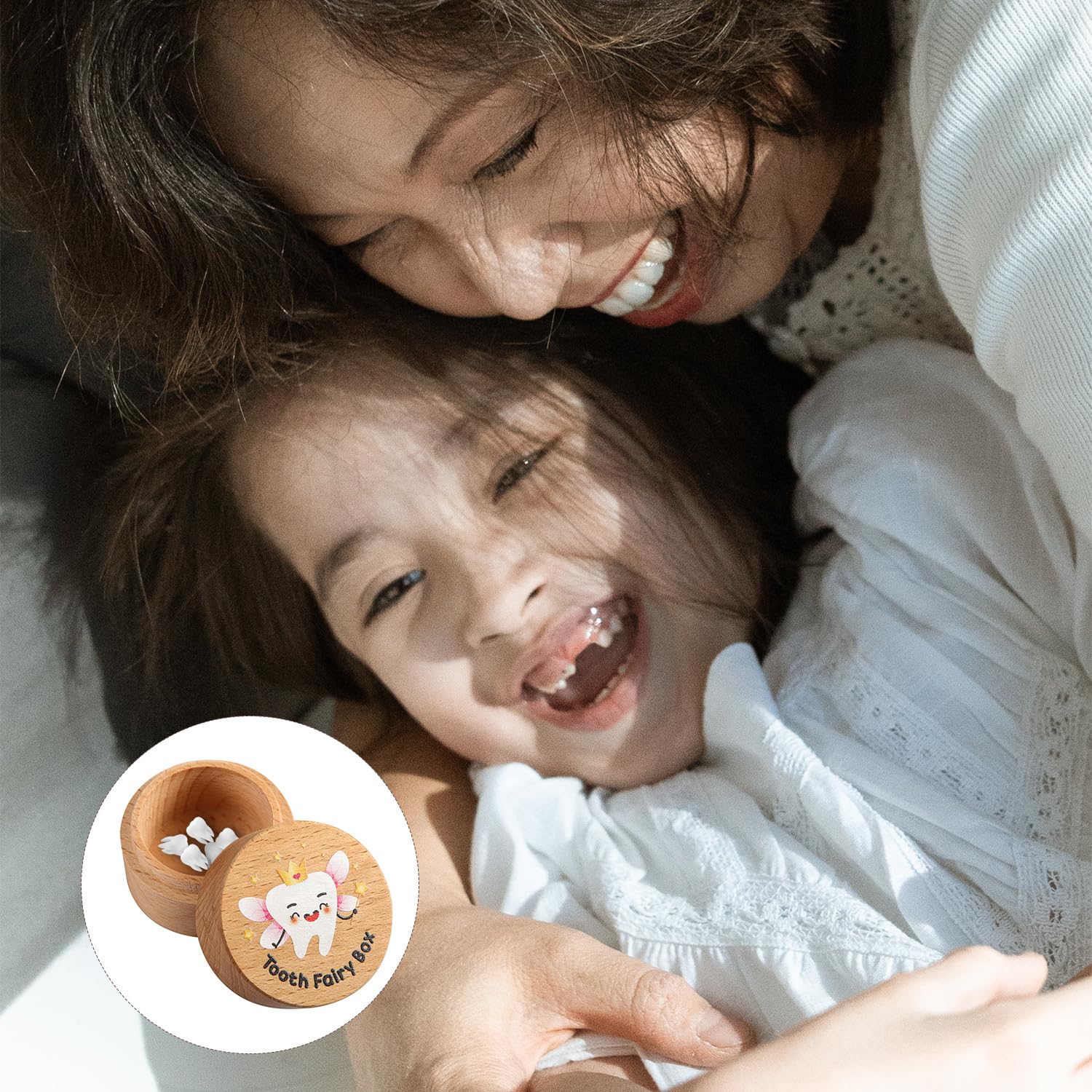 Snapklik.com : Tooth Fairy Box, Colored Tooth Box For Grils Cute Wooden ...
