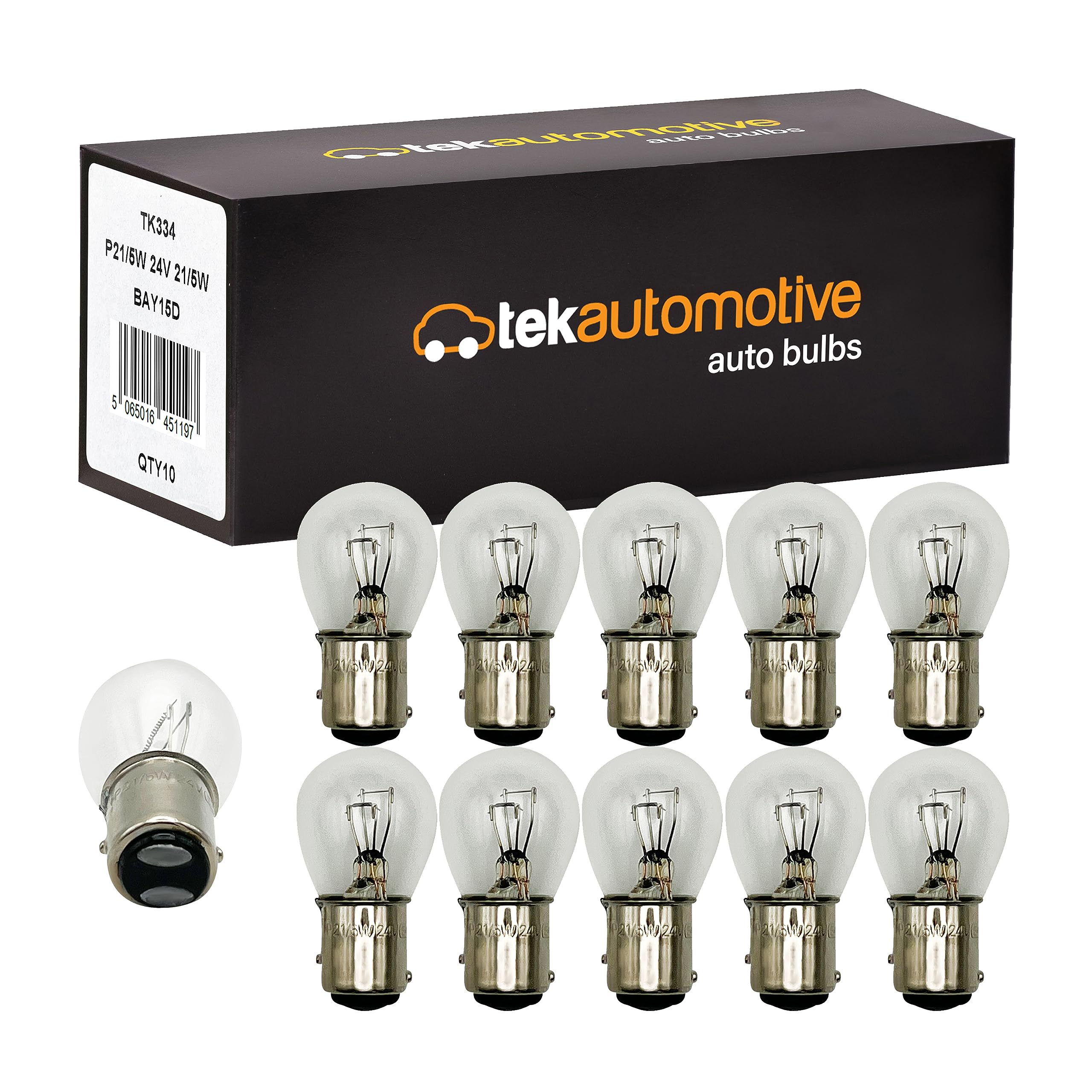 Tek Automotive 334 P21/5W Bulb, 24v Bulbs for Lorry Truck, Brake Stop ...