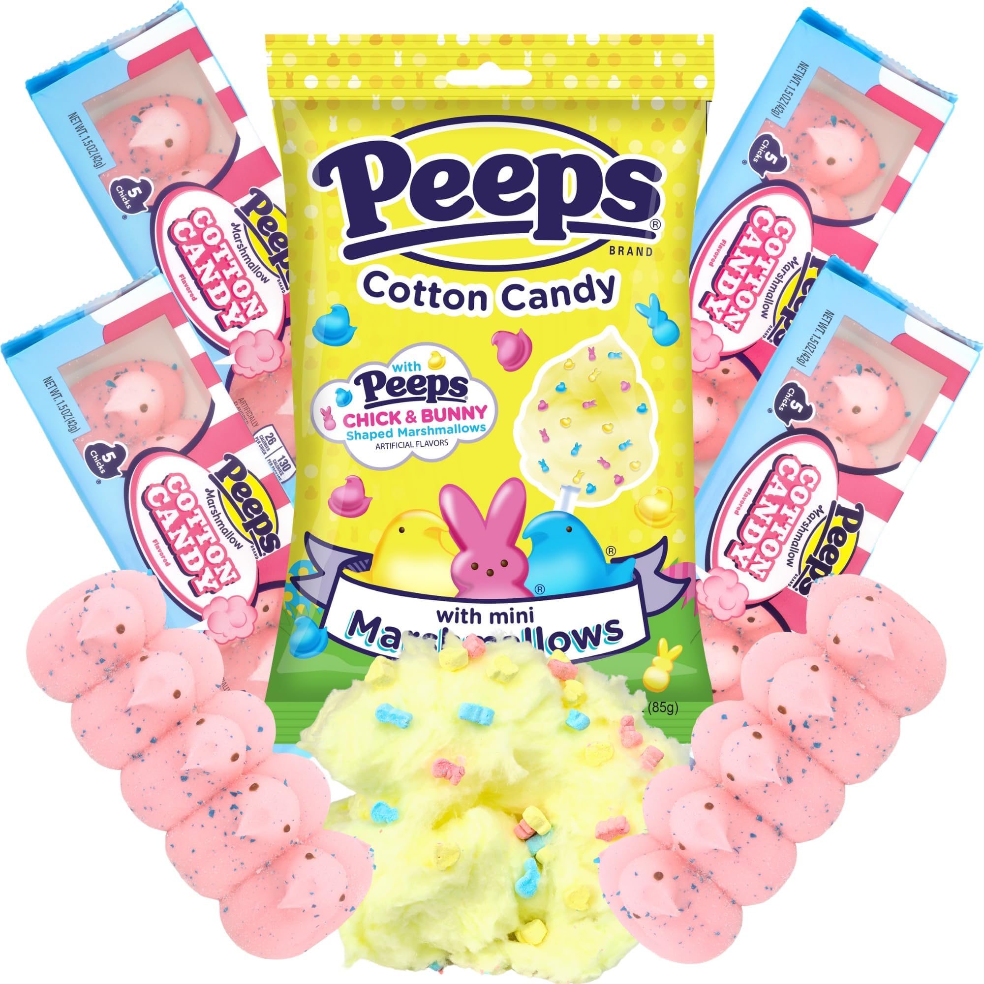 Amazon.com : Peeps Easter Cotton Candy Assortment, Marshmallow Chicks ...