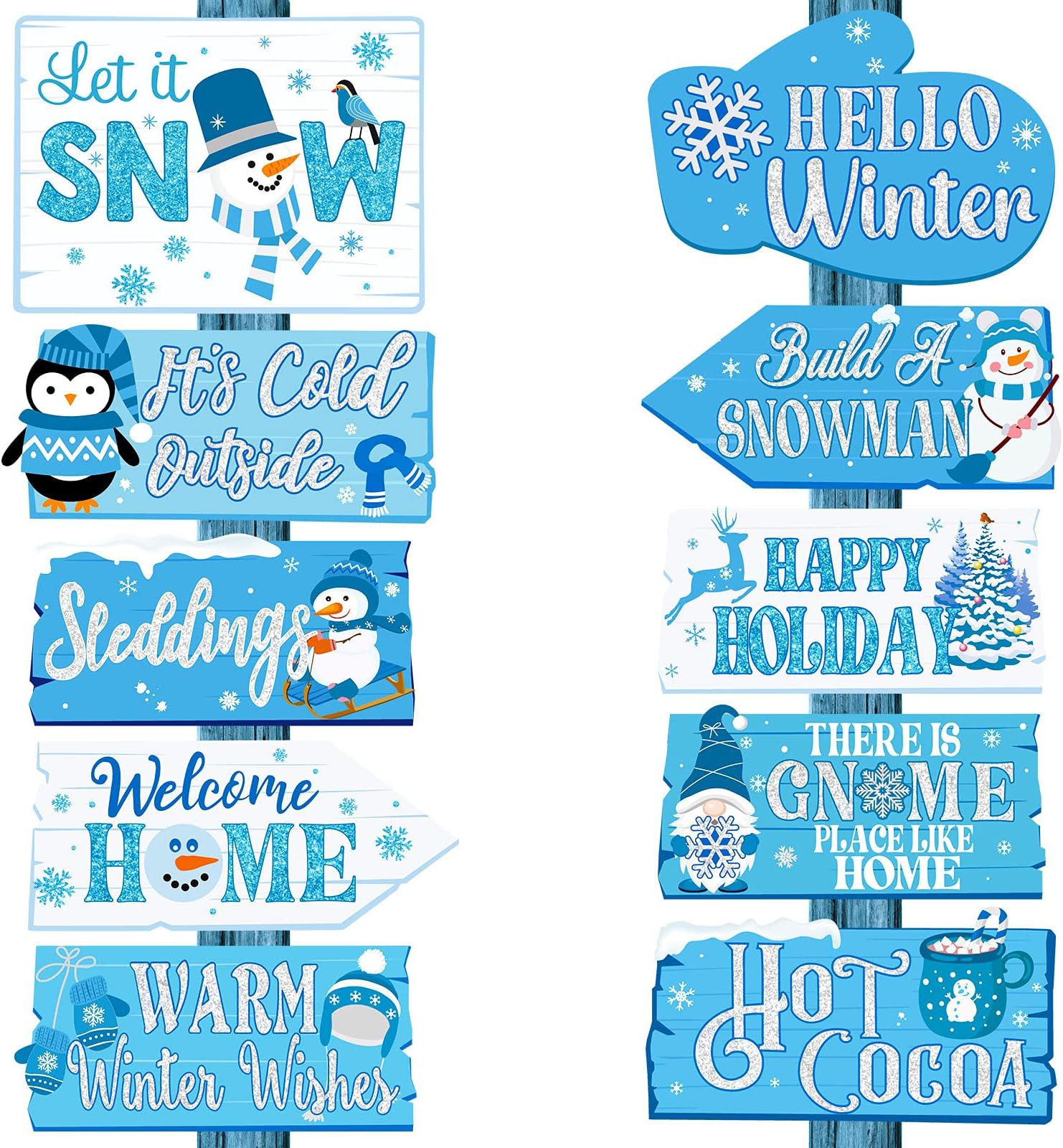 Amazon.com : 20 Pieces Let It Snow Yard Sign Let It Snow Sign Christmas ...