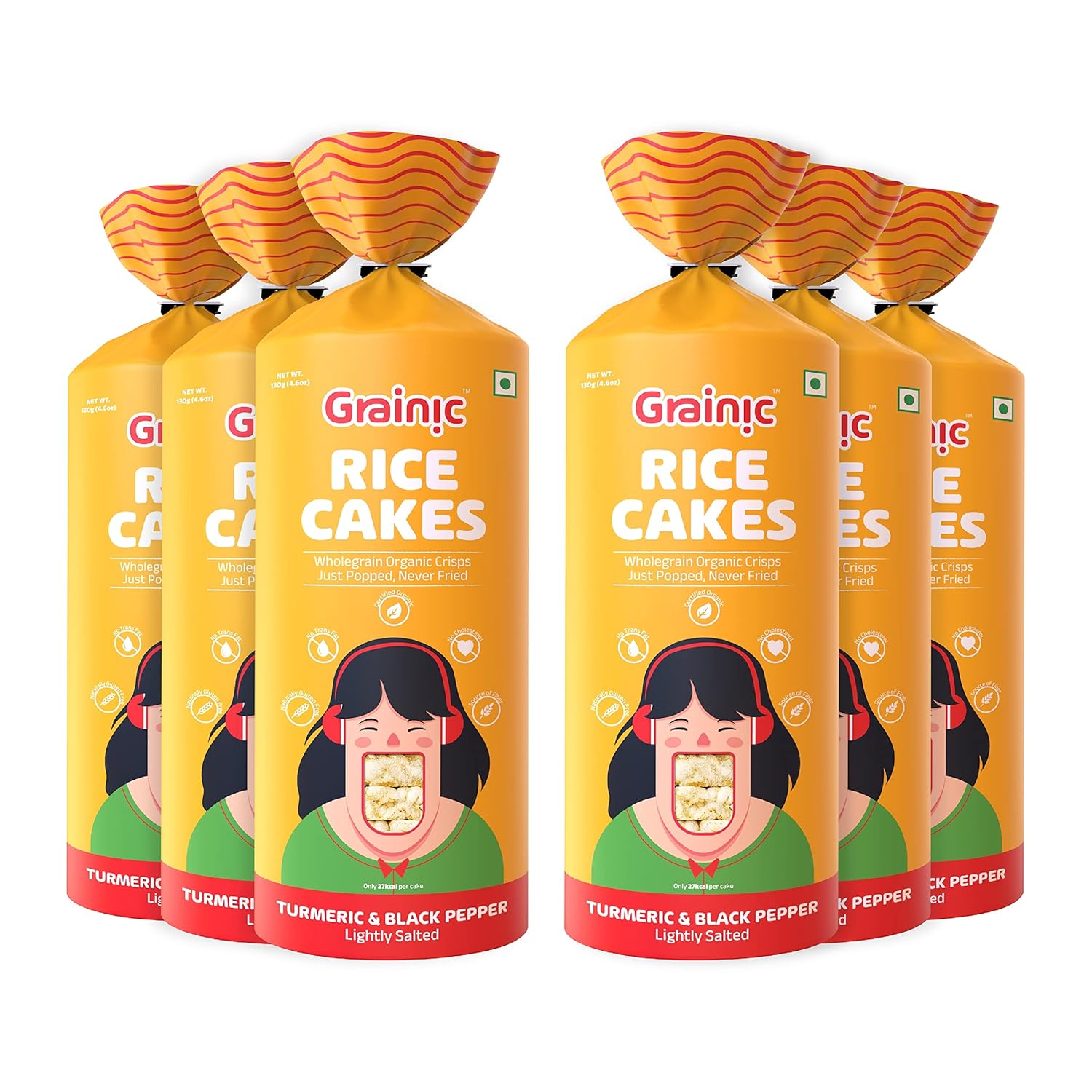 GRAINIC Rice Cakes, Turmeric & Black Pepper - Lightly Salted I Vegan ...