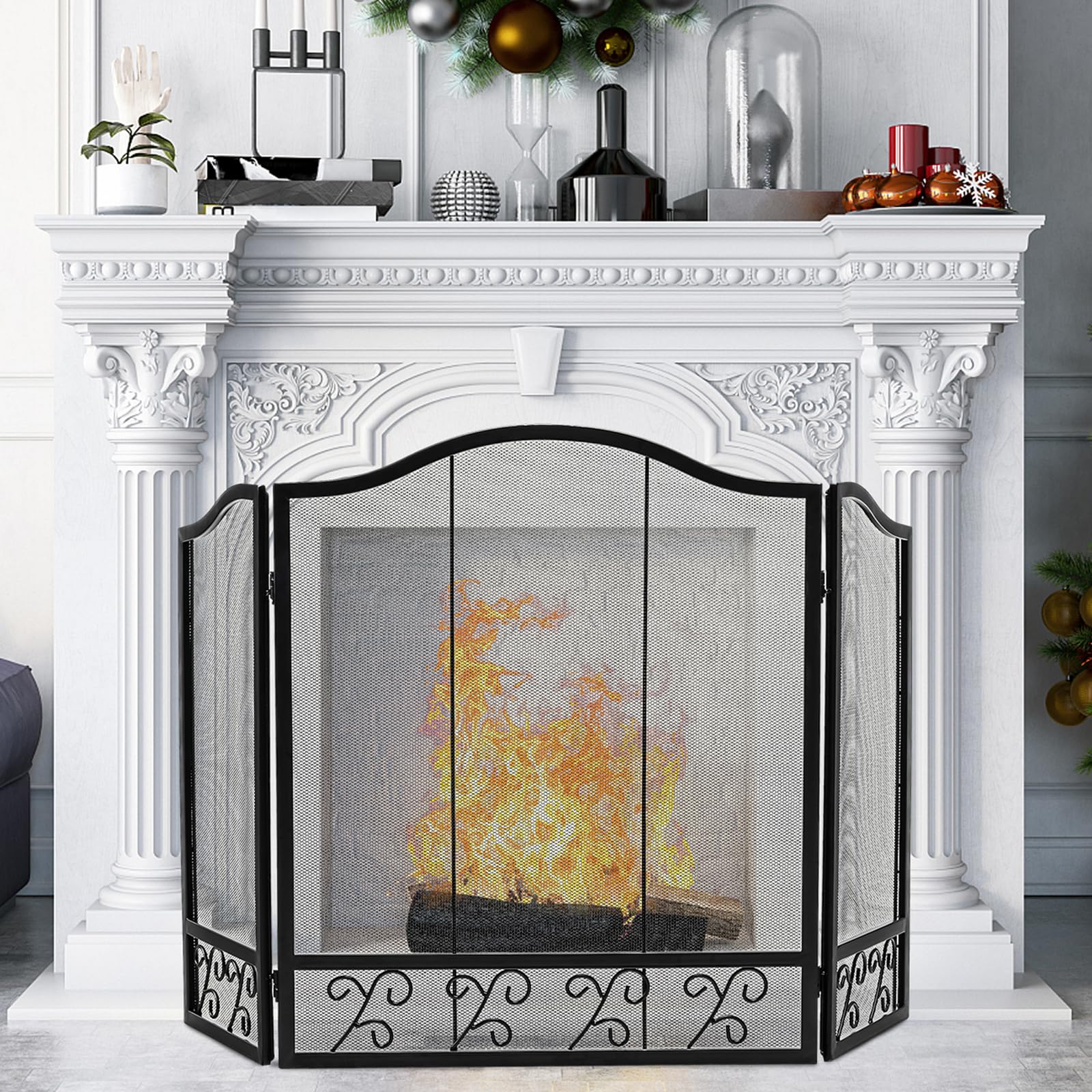 Tri Fold Fireplace Screen Iris Scroll Tri Fold Fireplace Screen