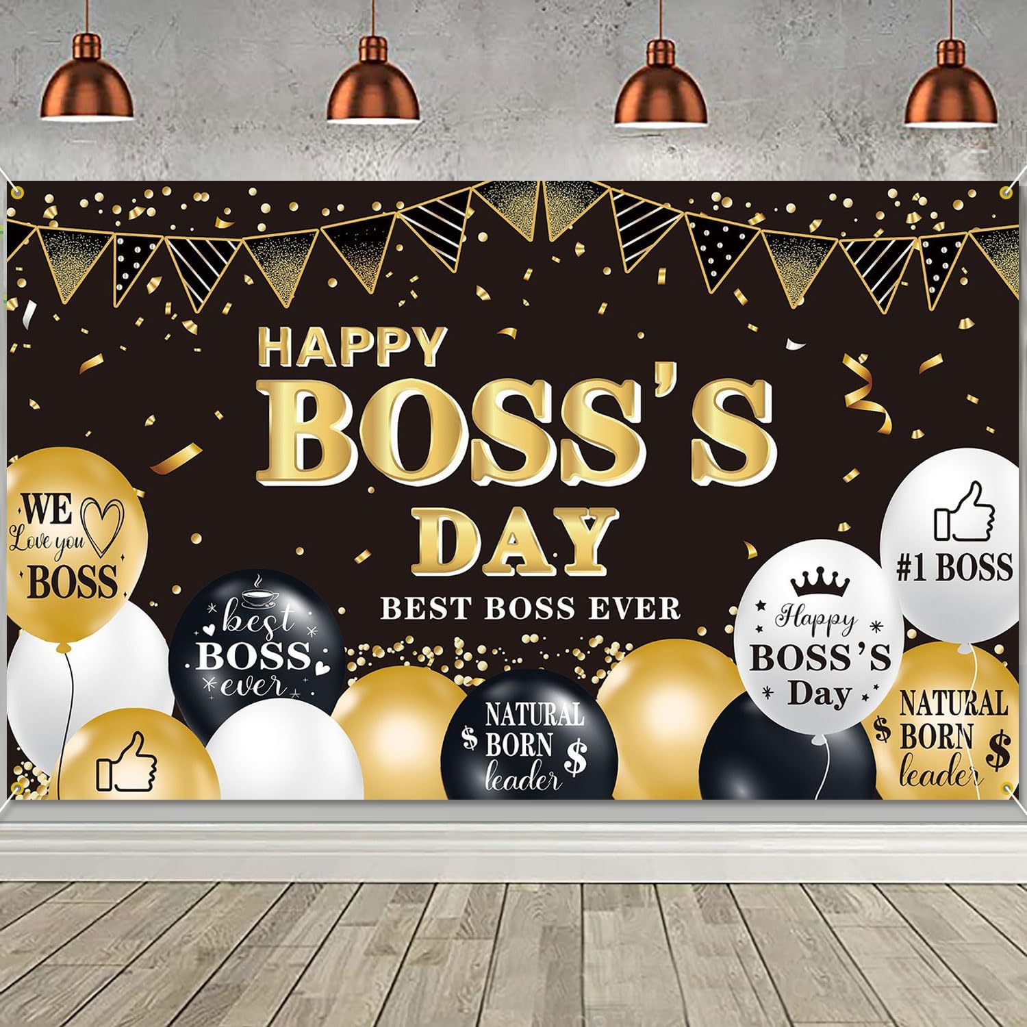Amazon.com : Mixweer 71'' x 43'' Boss's Day Backdrop Happy Boss's Day ...