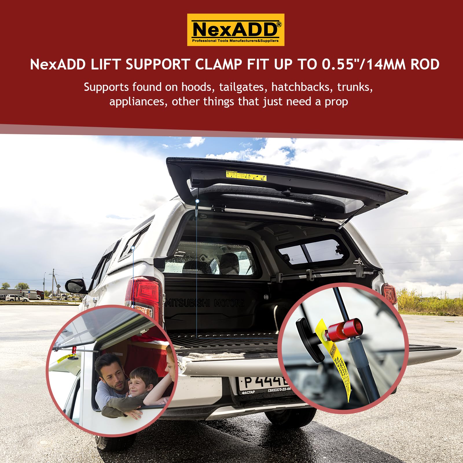 Snapklik.com : Brass Tip Car Hood Strut Clamp