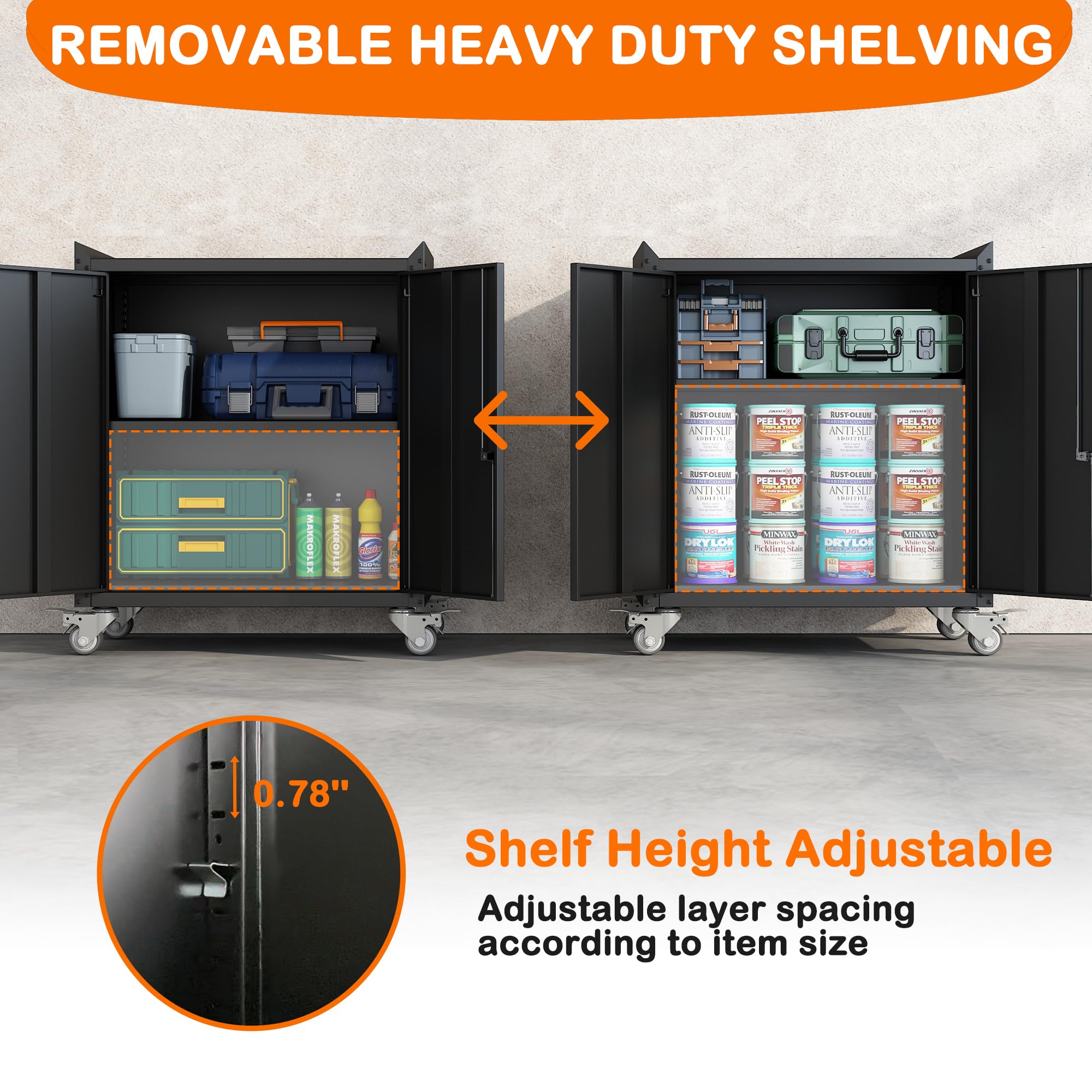 Snapklik.com : KILISTEELS Metal Garage Storage Cabinet