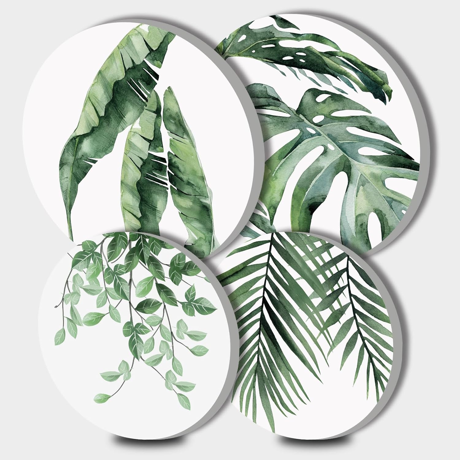 Amazon.com: Aihonmin Electric Stove Burner Covers, Various Green Leaves ...