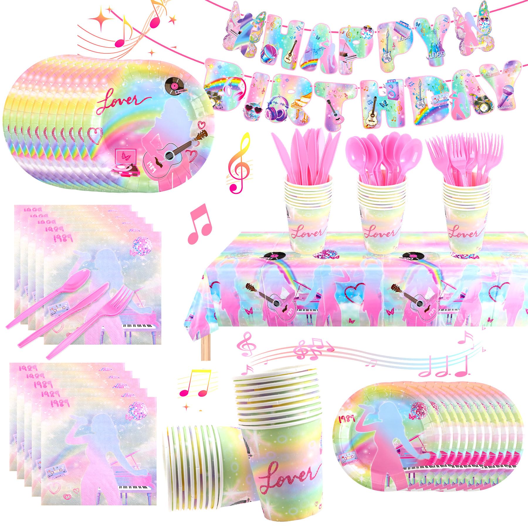 Amazon.com: 170pcs Singer Birthday Party Decorations,Popular Music ...