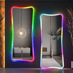 Figbird Specchi da Parete, 120 x 50 cm Specchio con Luce e Supporto ...