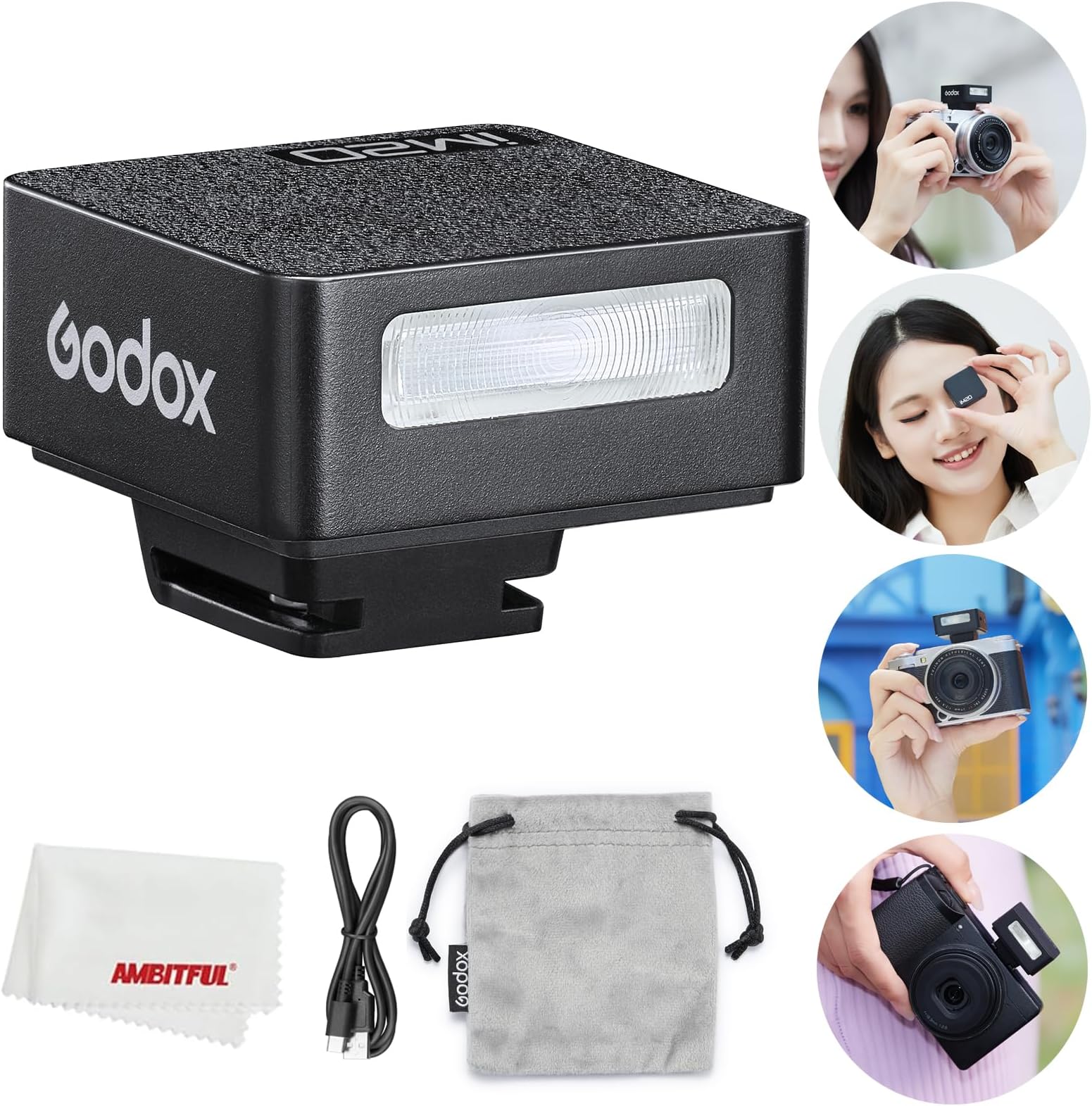 Amazon.com : Godox iM20 Camera Flash, Mini Flash Speedlite,440 Full ...